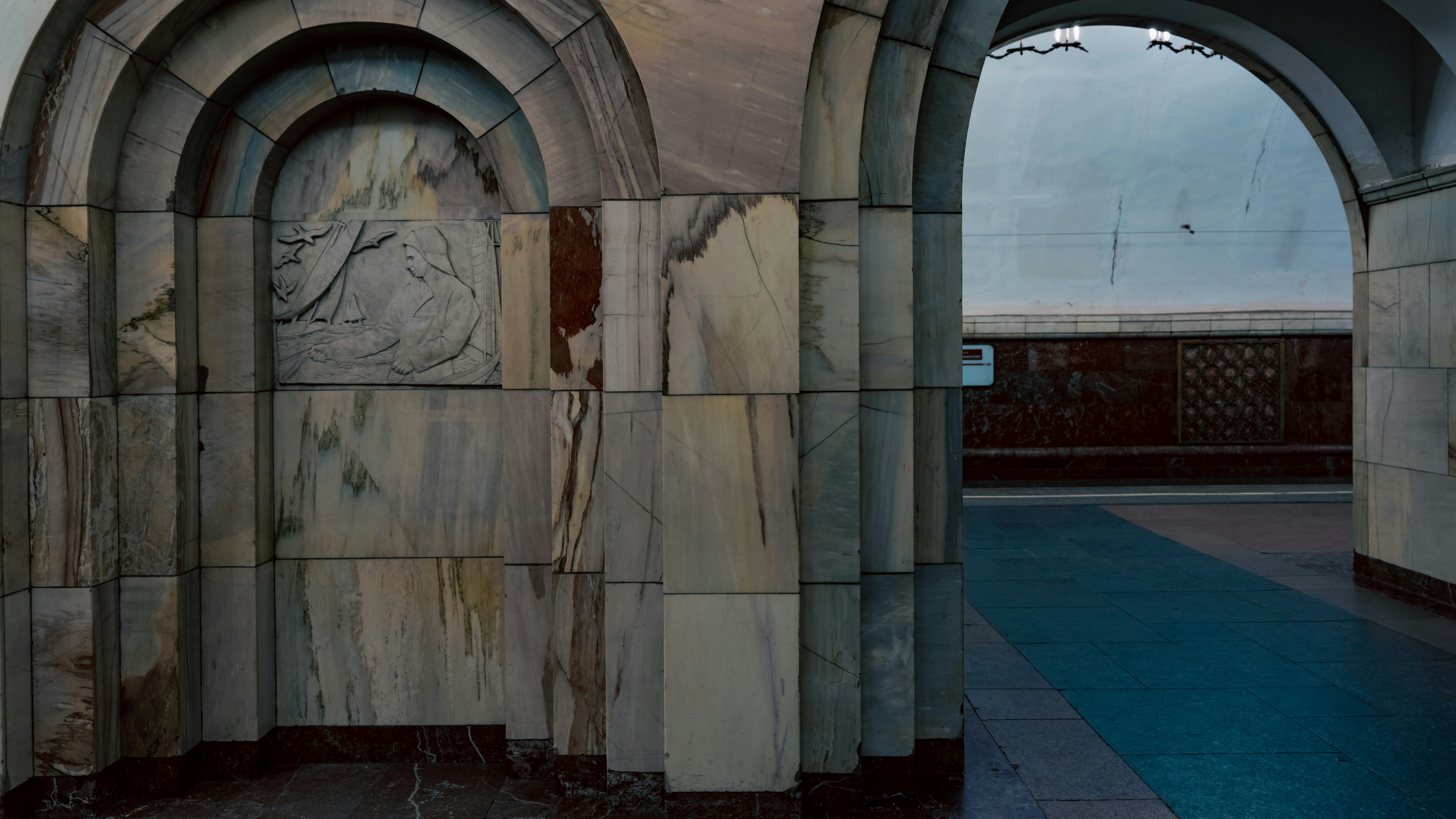 Stone Archway Vista: Weathered Marble and Quiet Passage