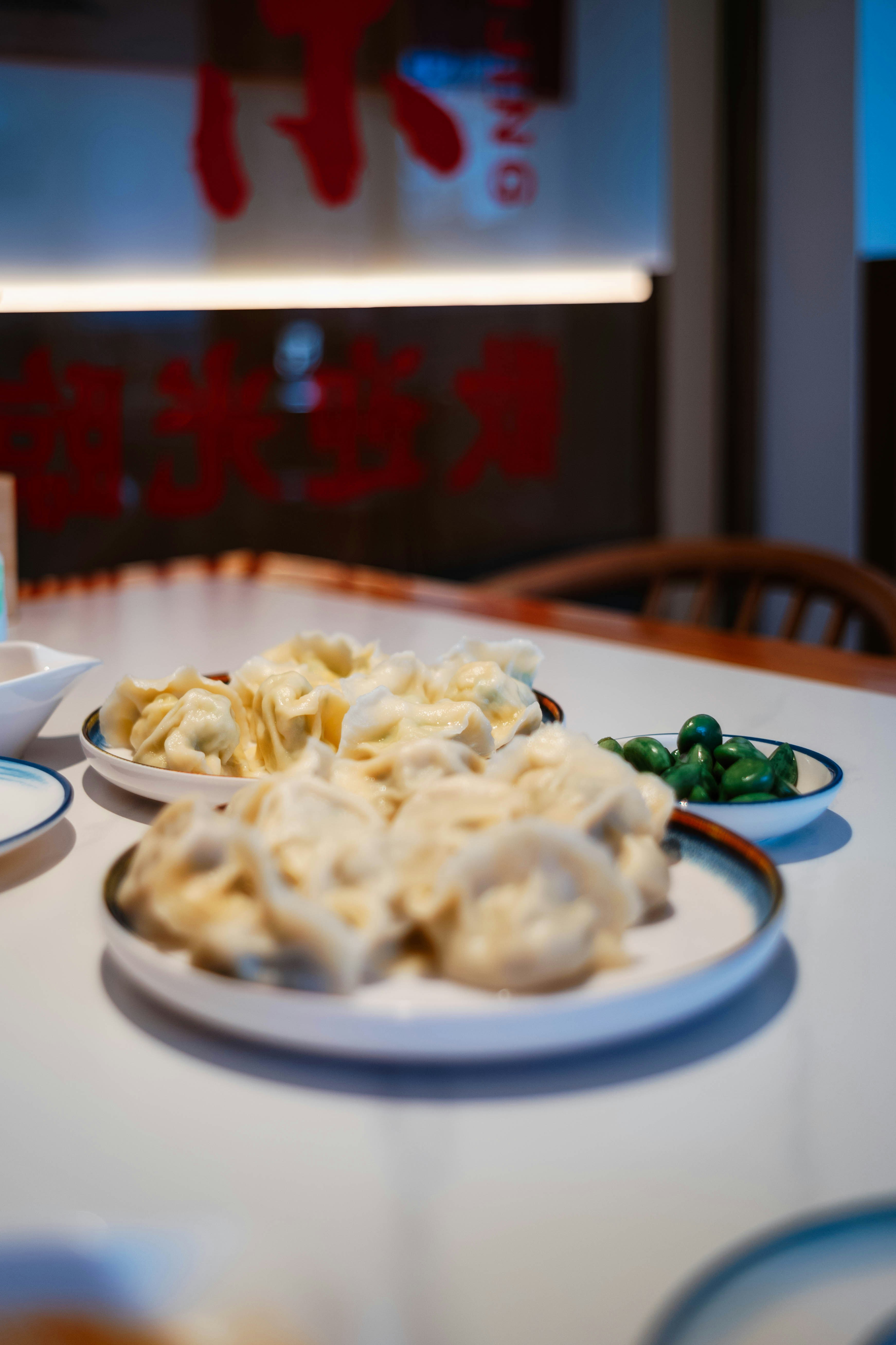 Steam of Dim Sum at a Quiet Evening Table