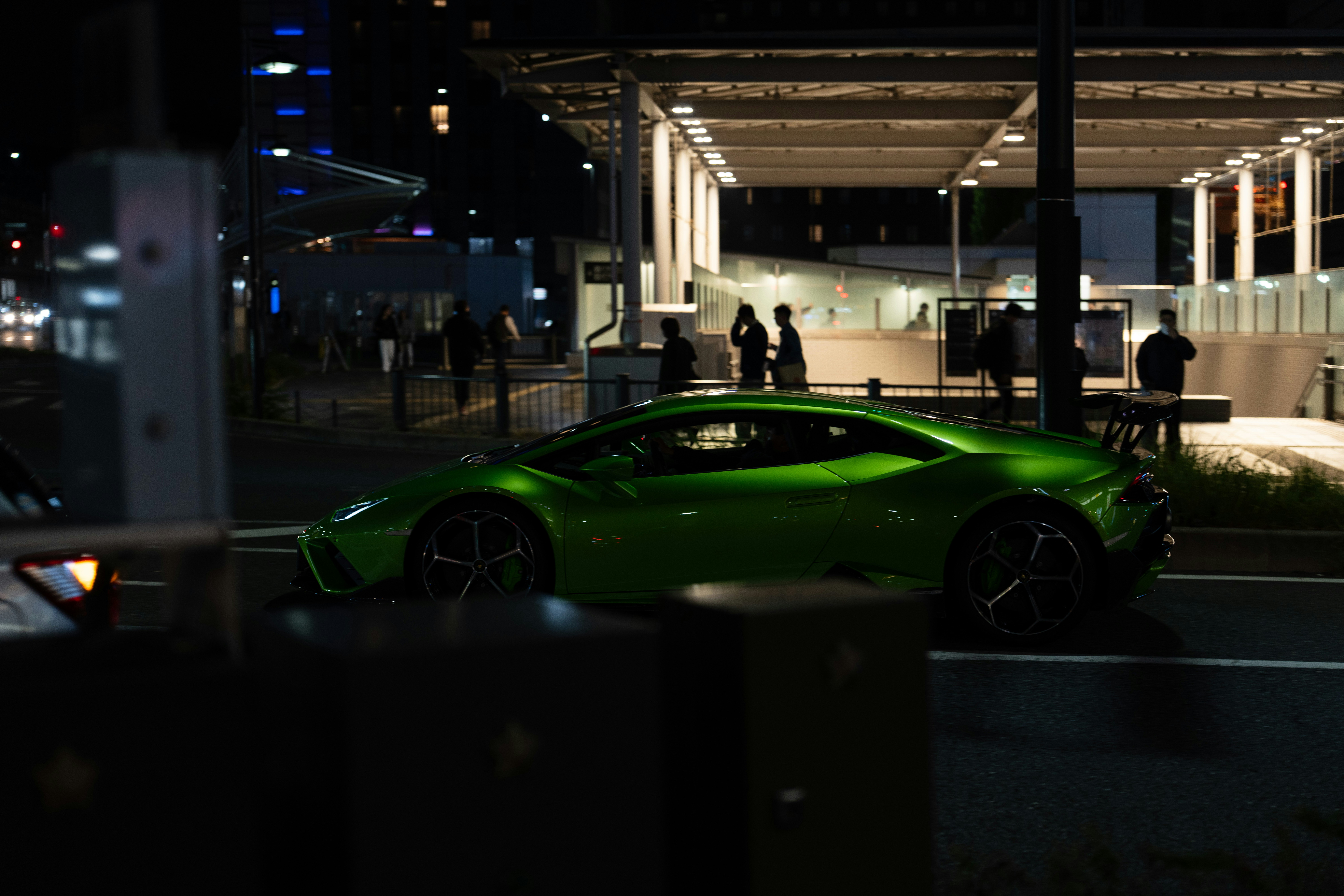 Emerald Power Under Neon Streetlights