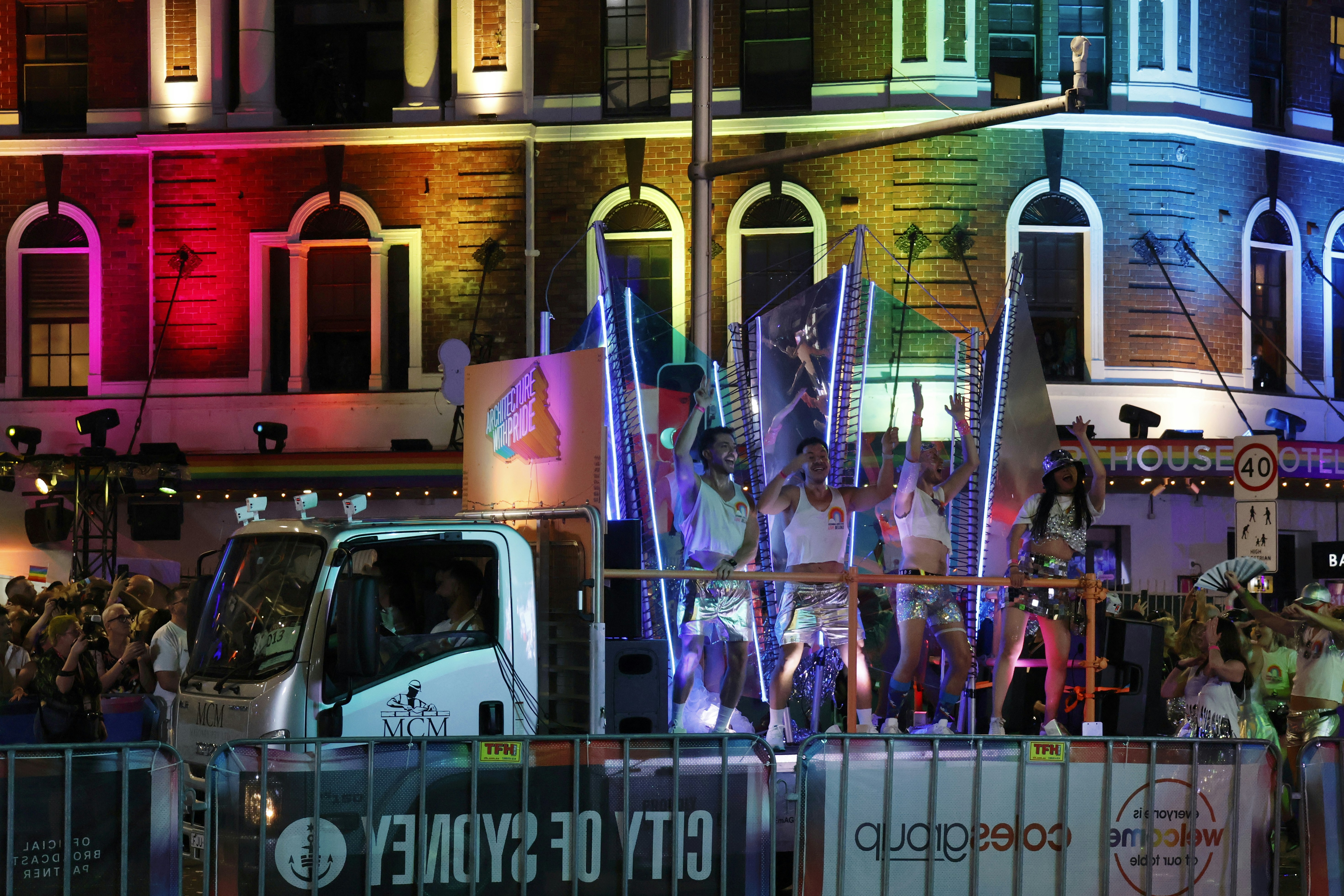 Neon Parade: A Night Float Celebrates Colorful City Lights