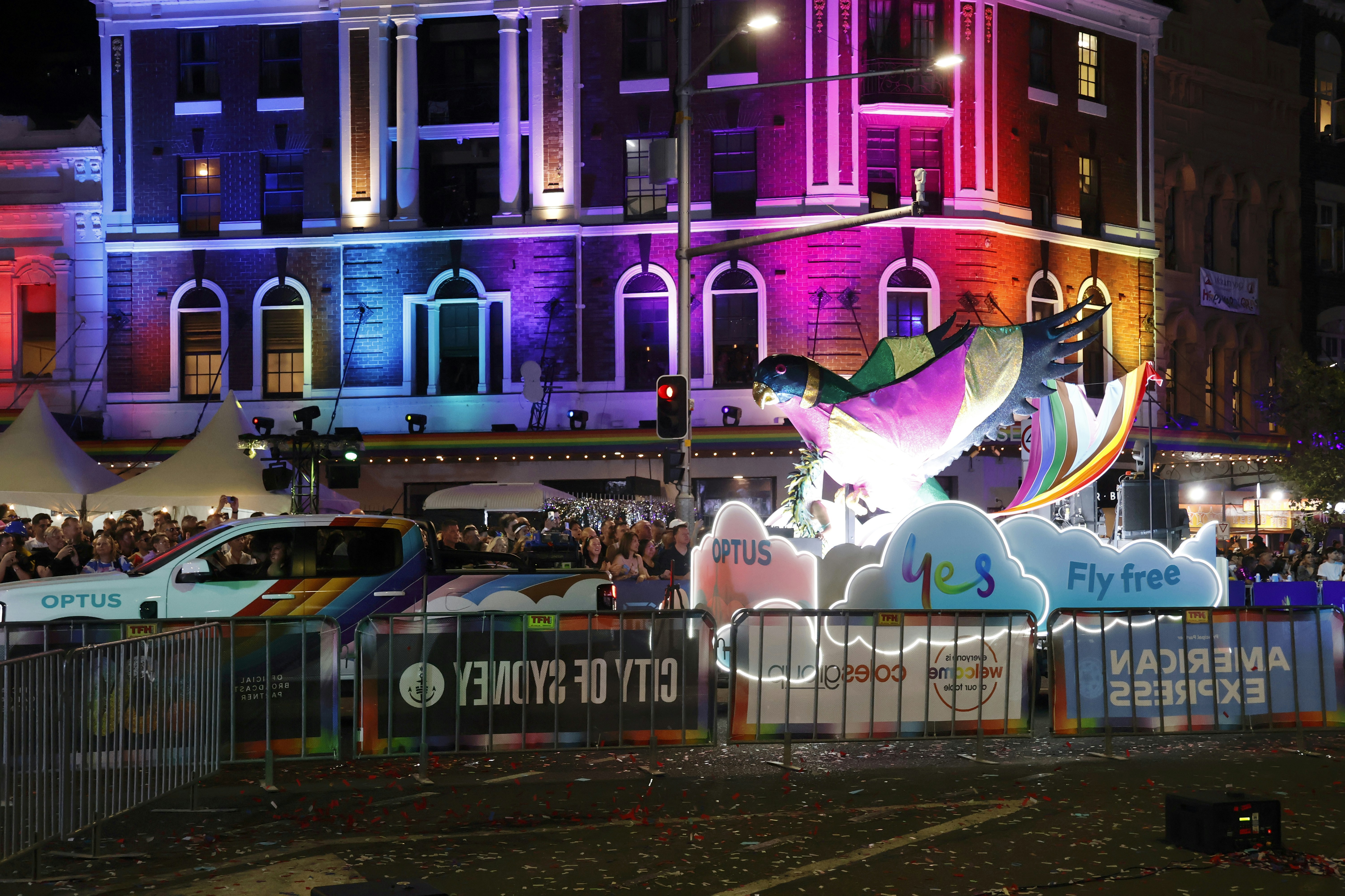 Neon Skyline Parade: A Night of Colorful Illumination and Floating Floats