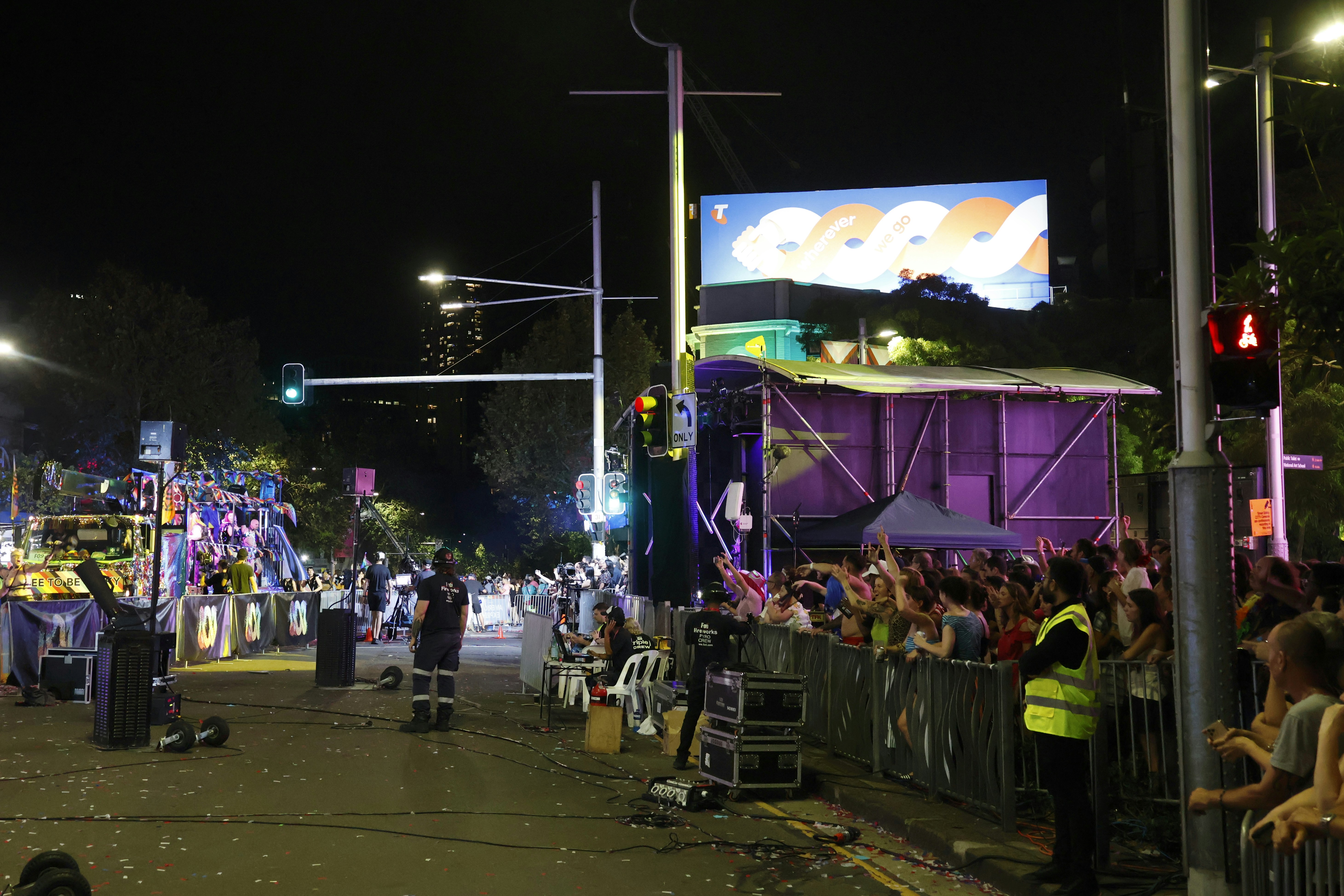 Night Street Stage: Crowd, Confetti and Neon Lights