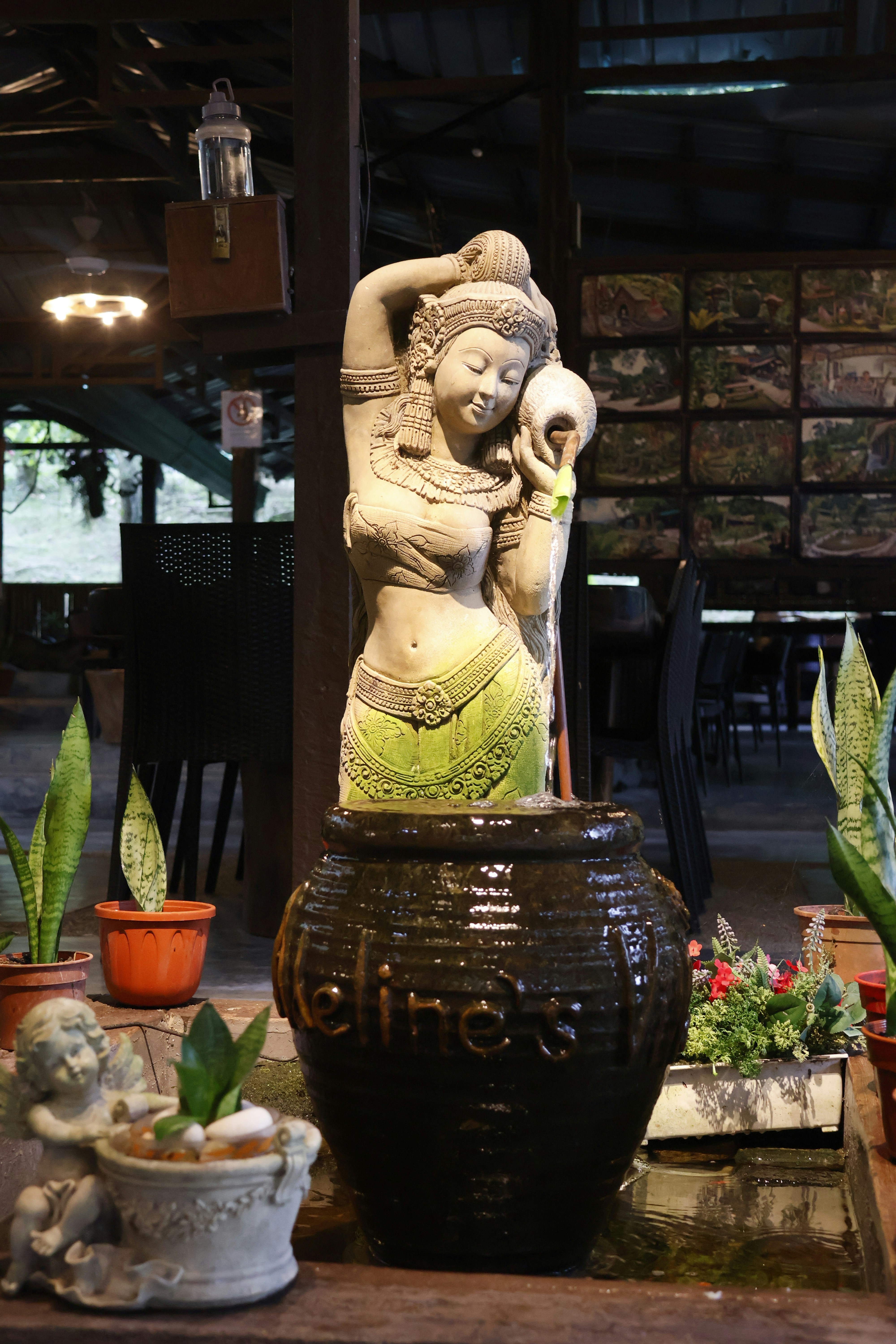 Ambient Goddess: Water, Clay, and Lanterns in a Ceramic Courtyard