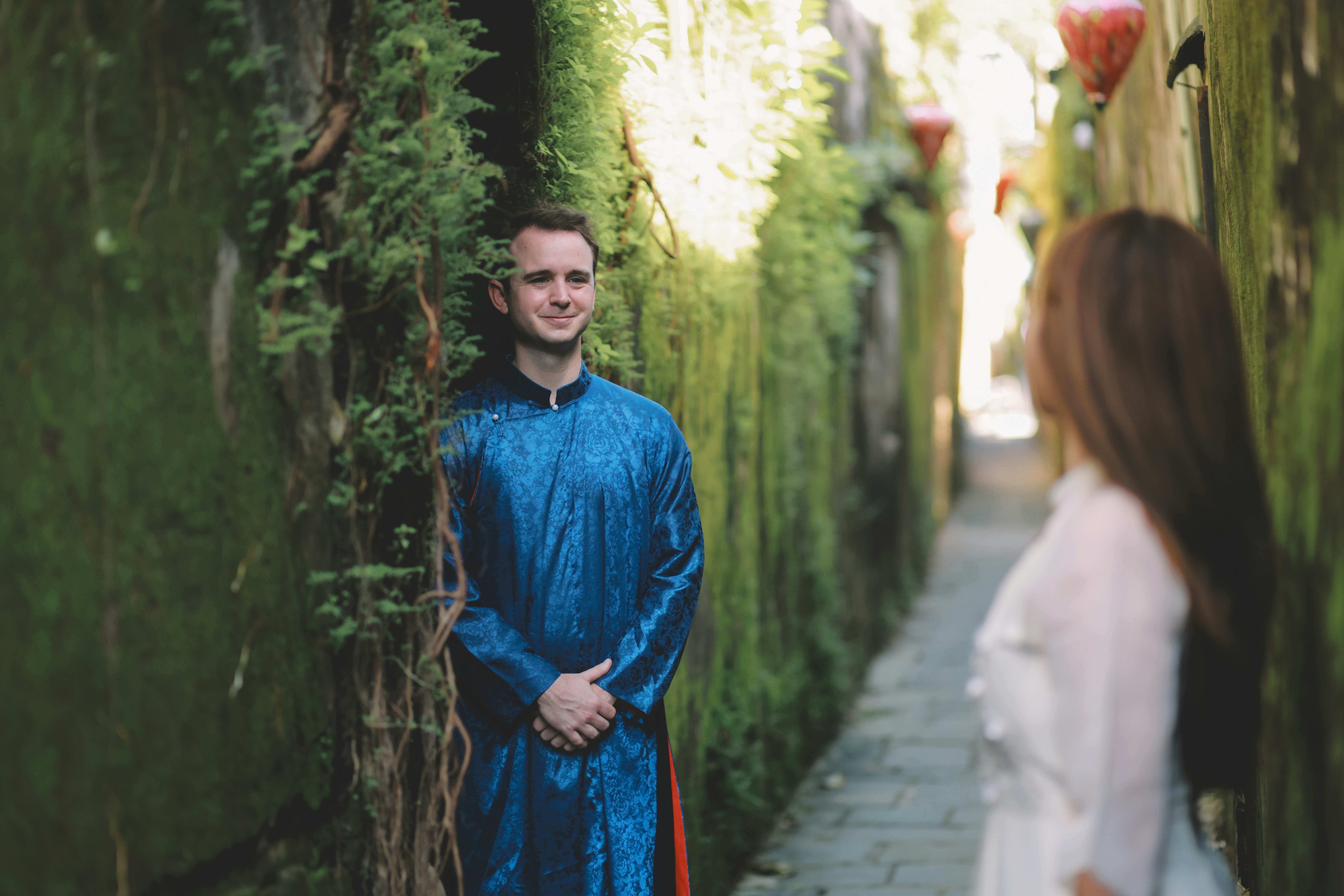 The Quiet Encounter in a Verdant Alley