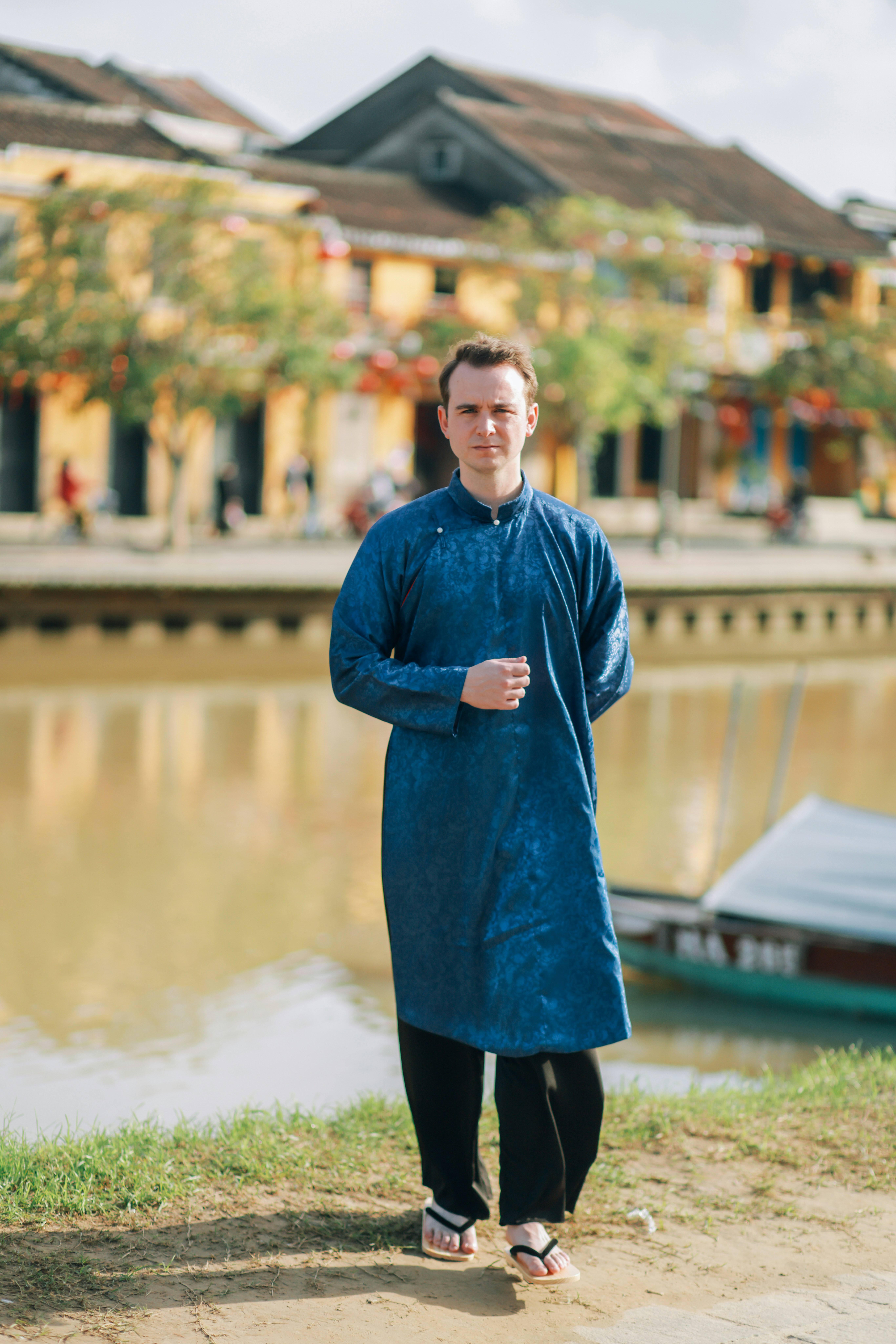 Blue-Ceremonial Attire by the Riverside Stage