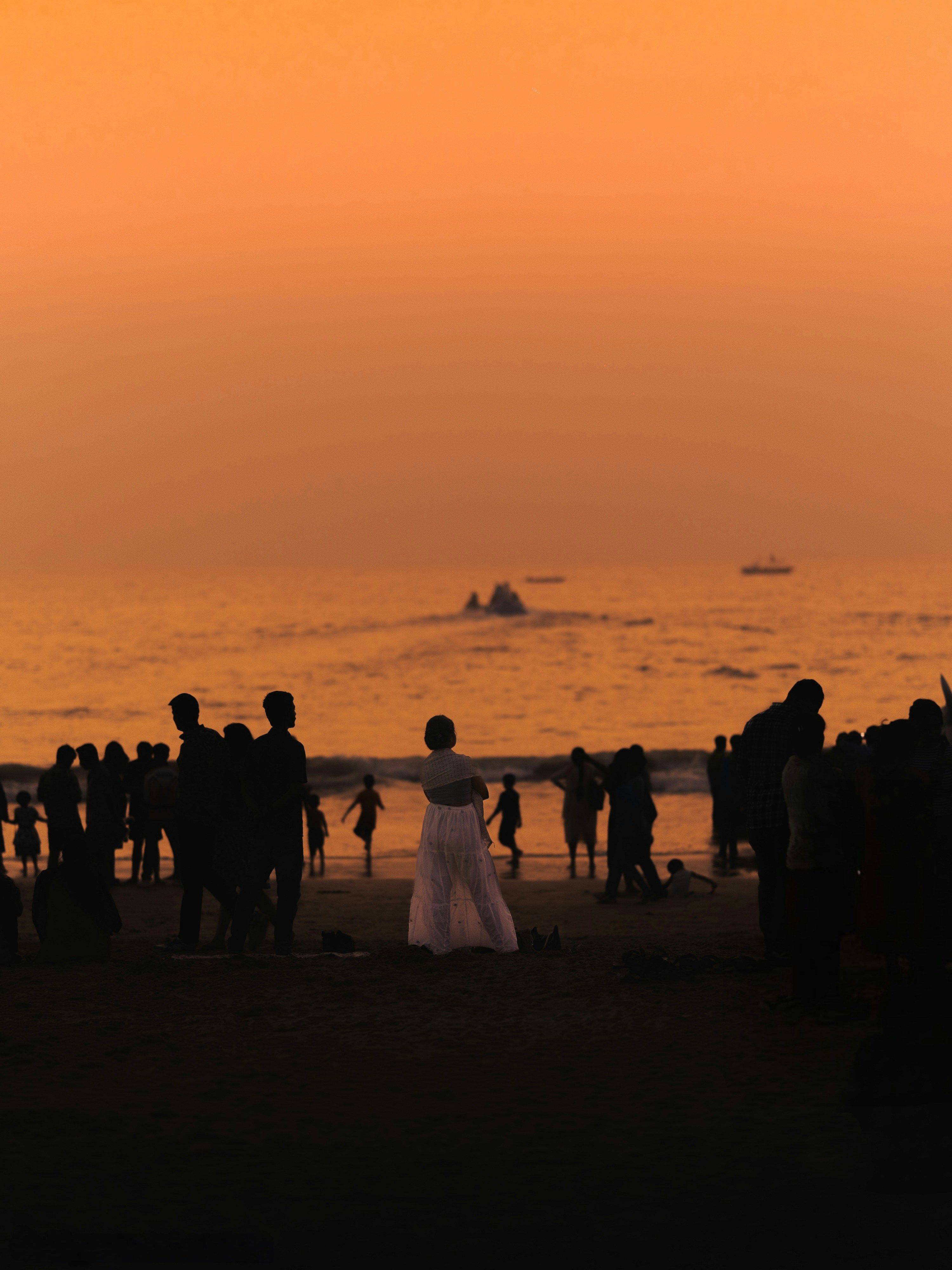 Silhouette Amid the Sunset Ceremony