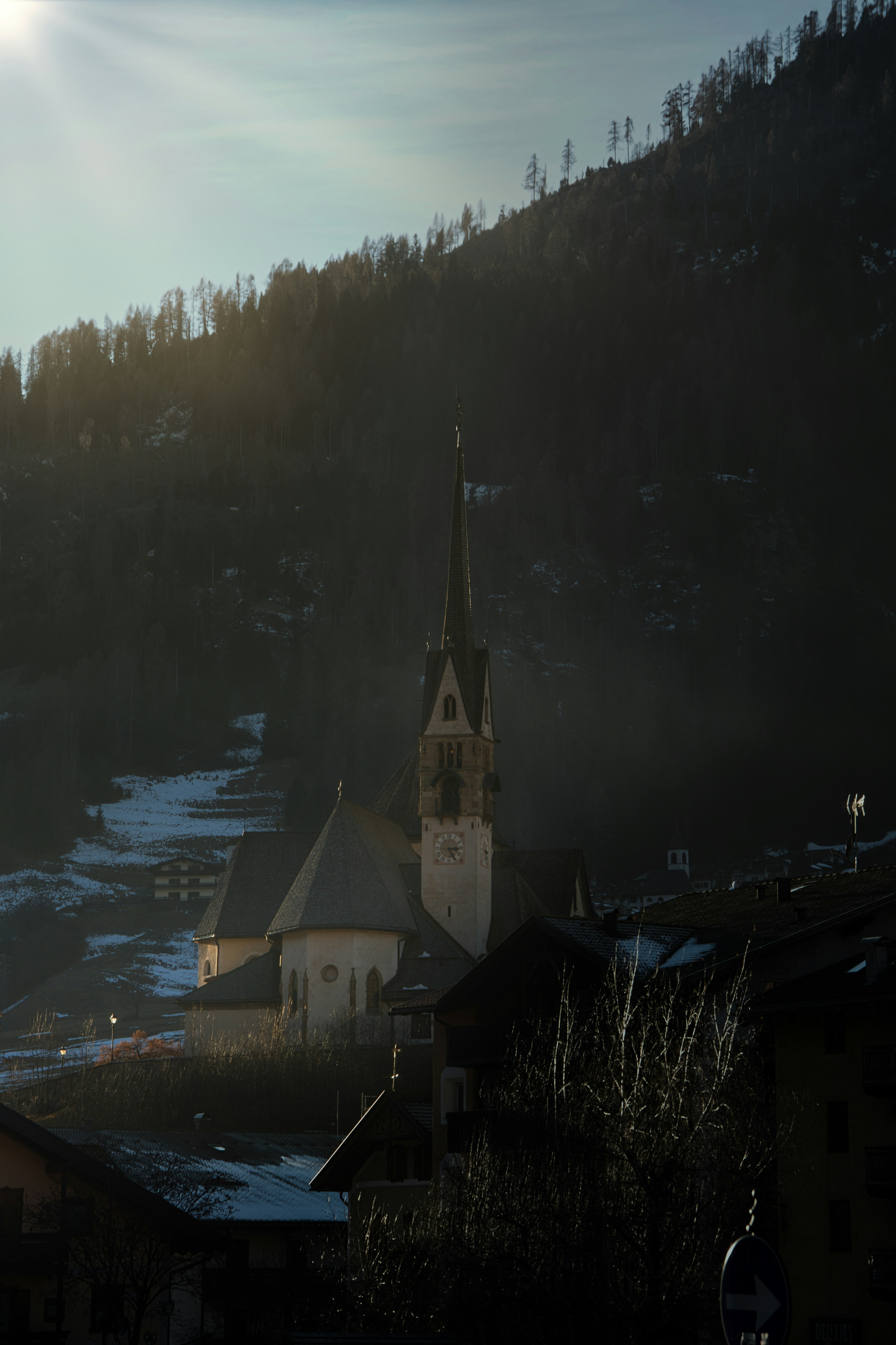 St. Nicholas Church Surrounded by Alpine Shadows