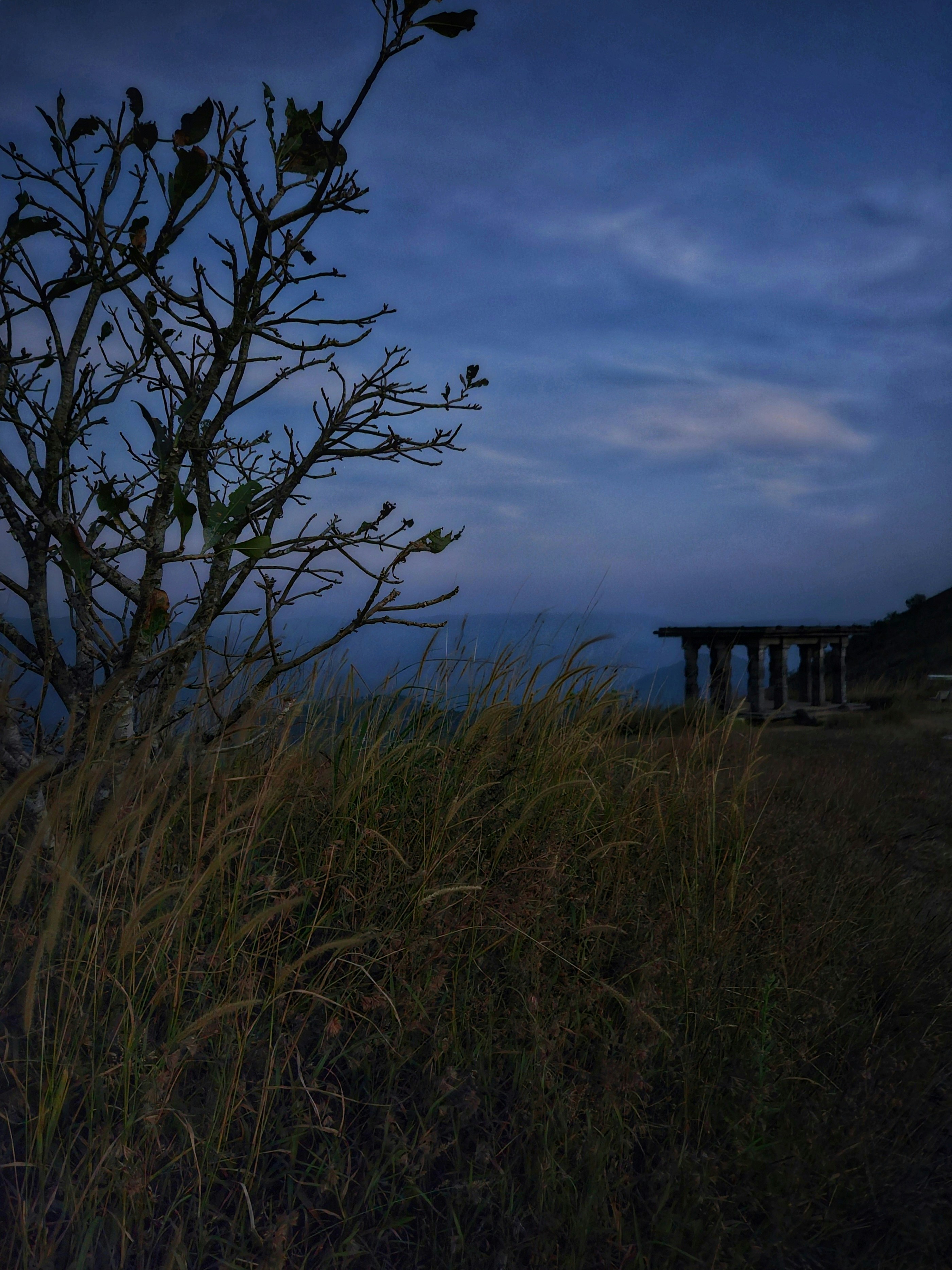 Silhouetted Skies: A Far Horizon by the Coastal Ruins