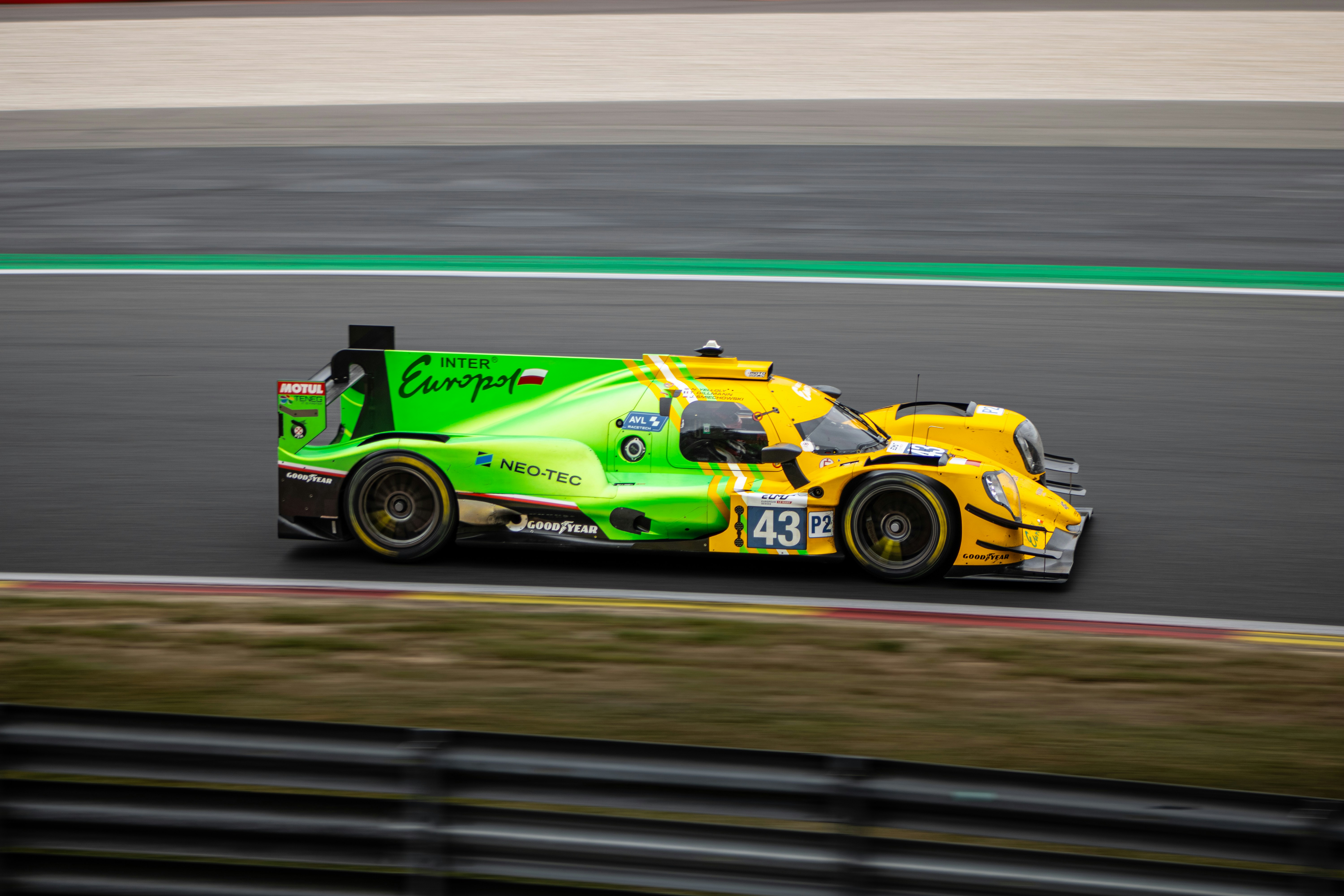 Green–Yellow Race Car in Motion: The Sprint to the Turn