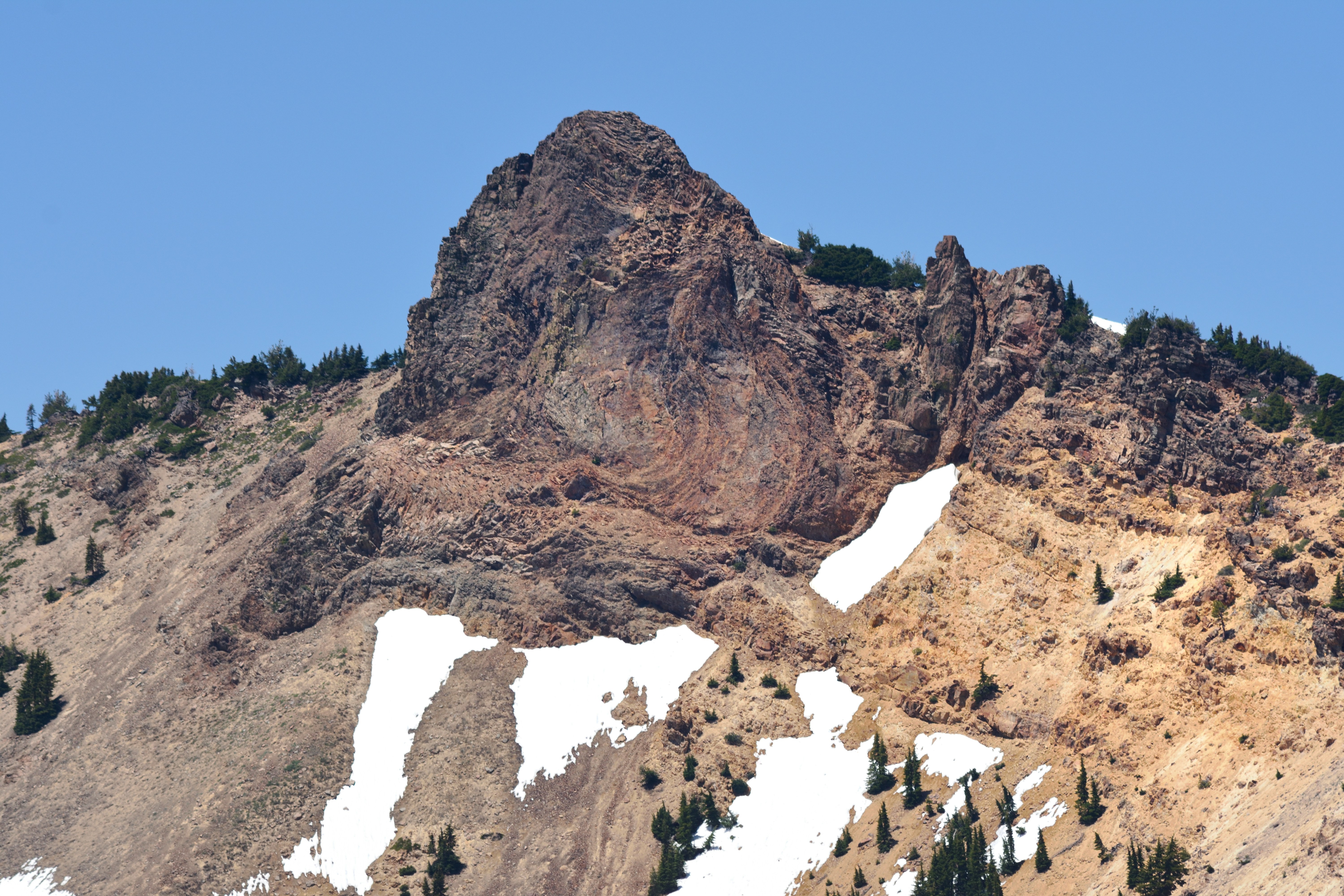 Gnarled Summit Under a Clear Sky