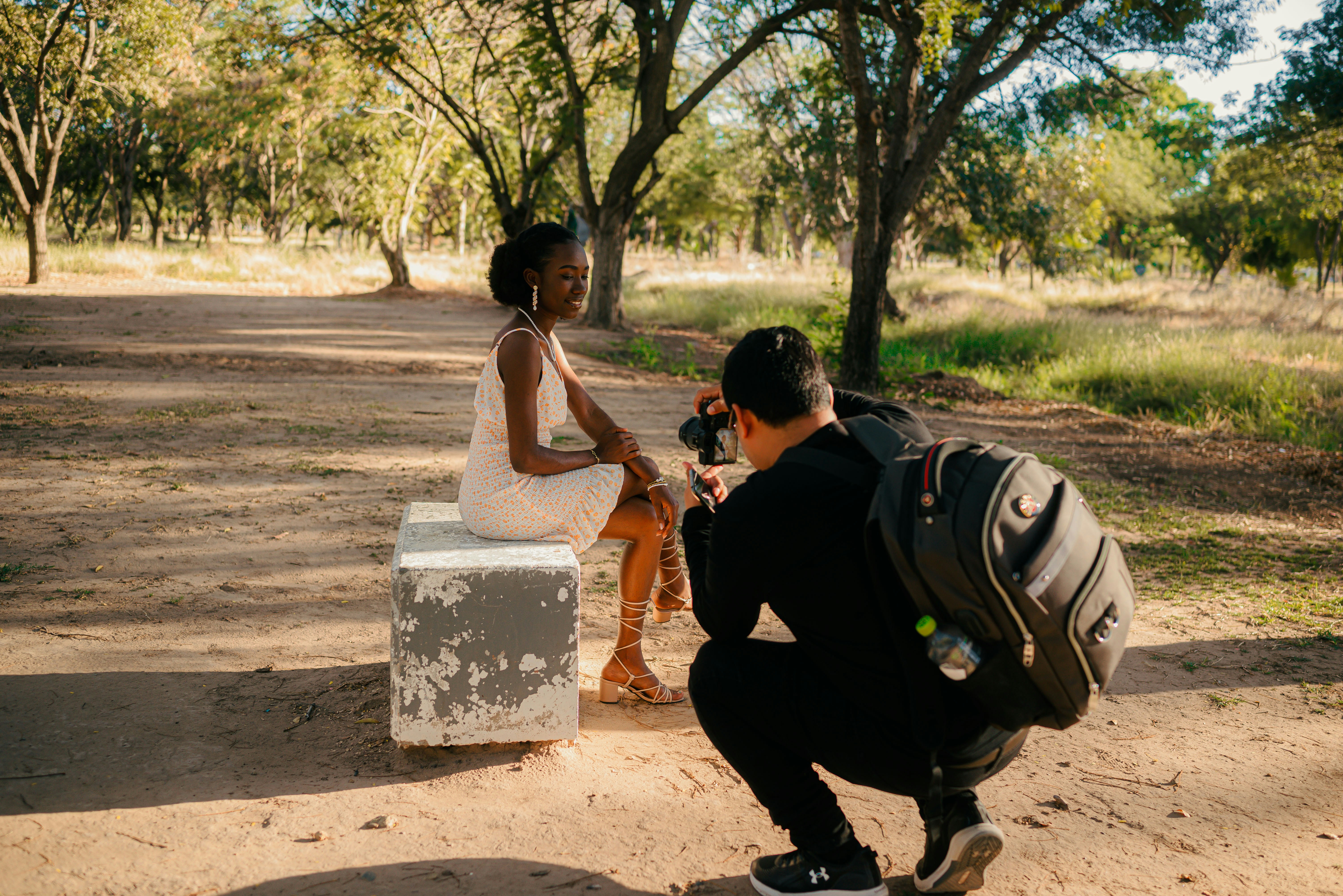 Portrait Session in the Park: A Photographer Captures a Moment with Natural Light