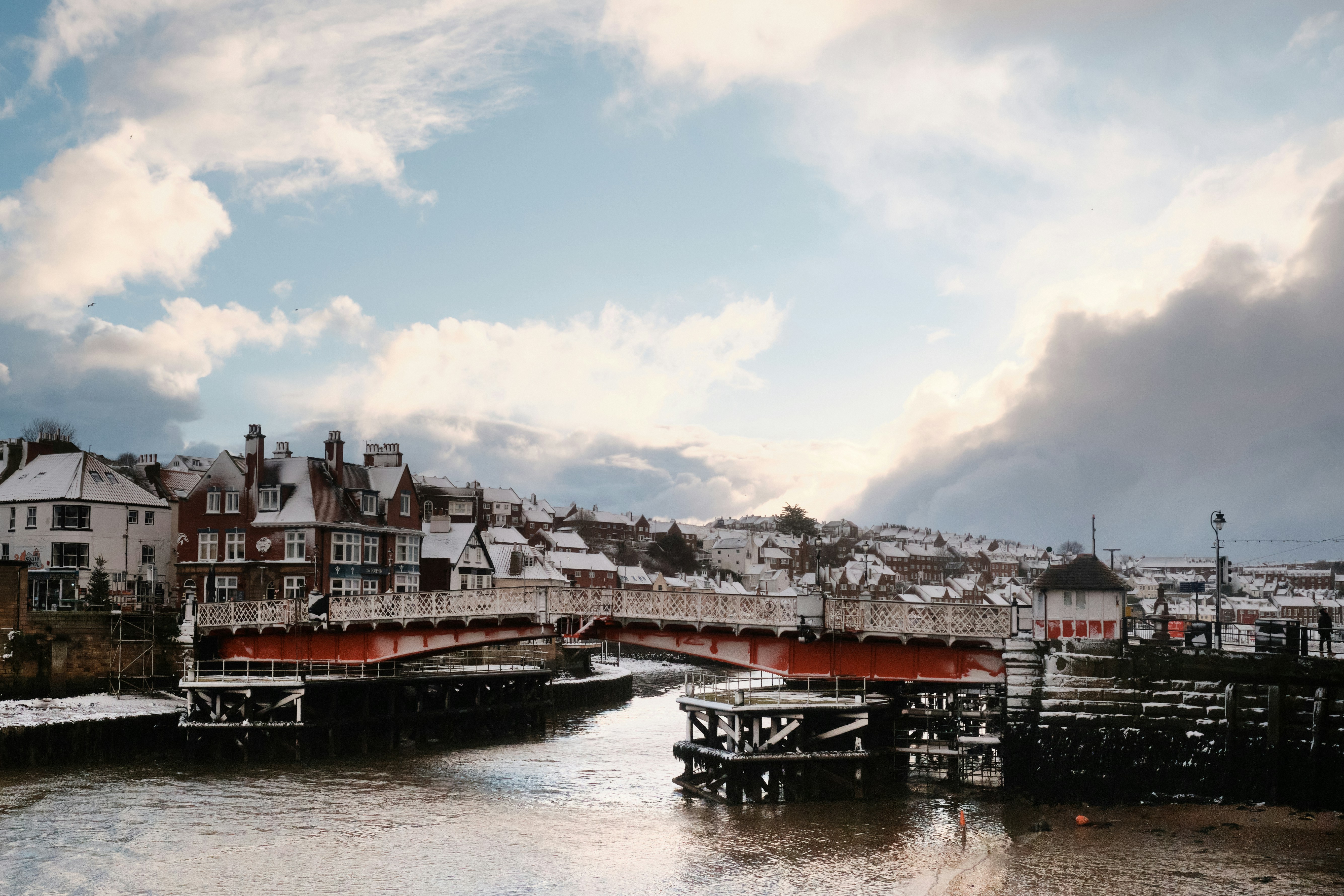 Red Bridge Over Quiet Quays