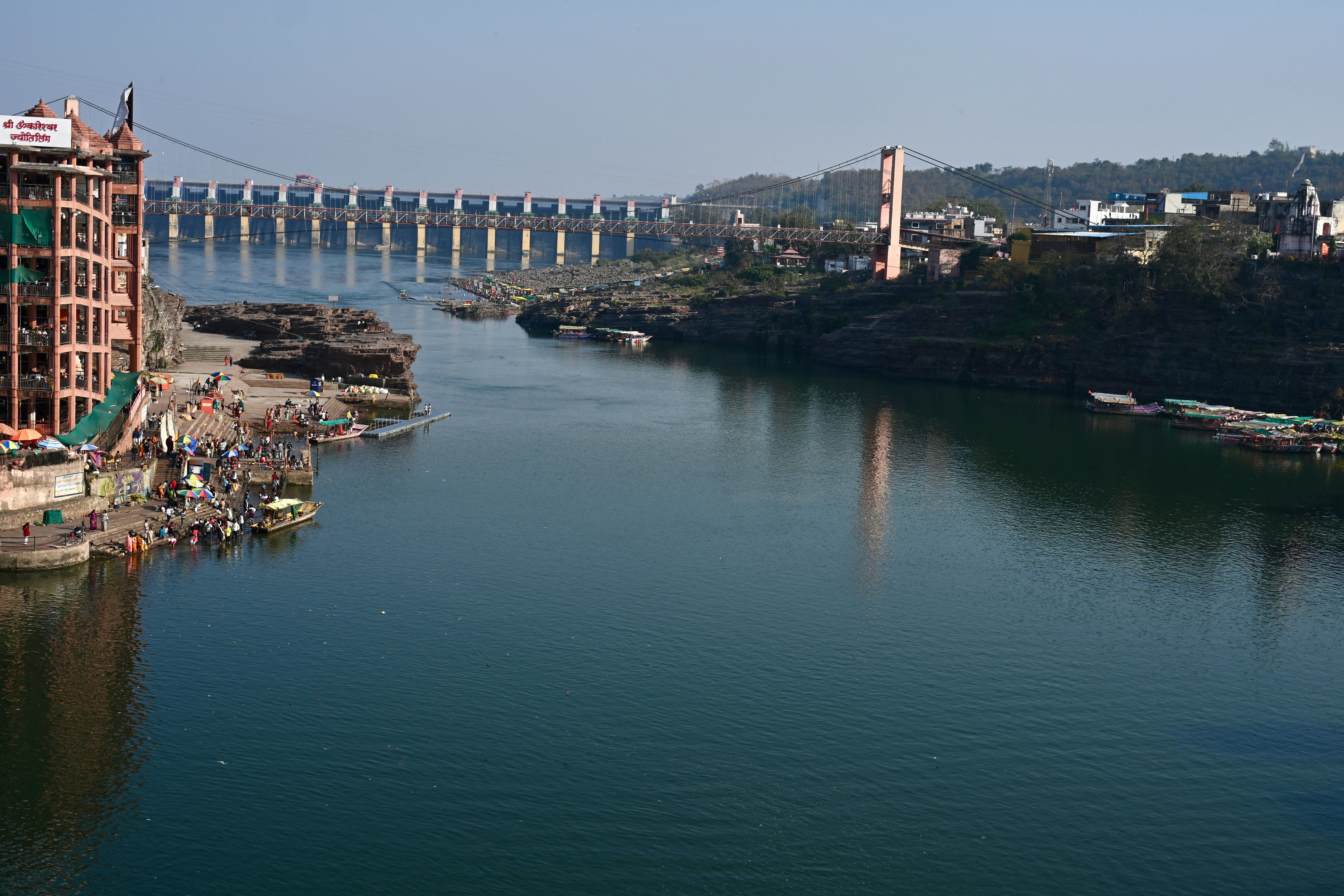 River Crossing: A Suspended Bridge Over Quiet Waters