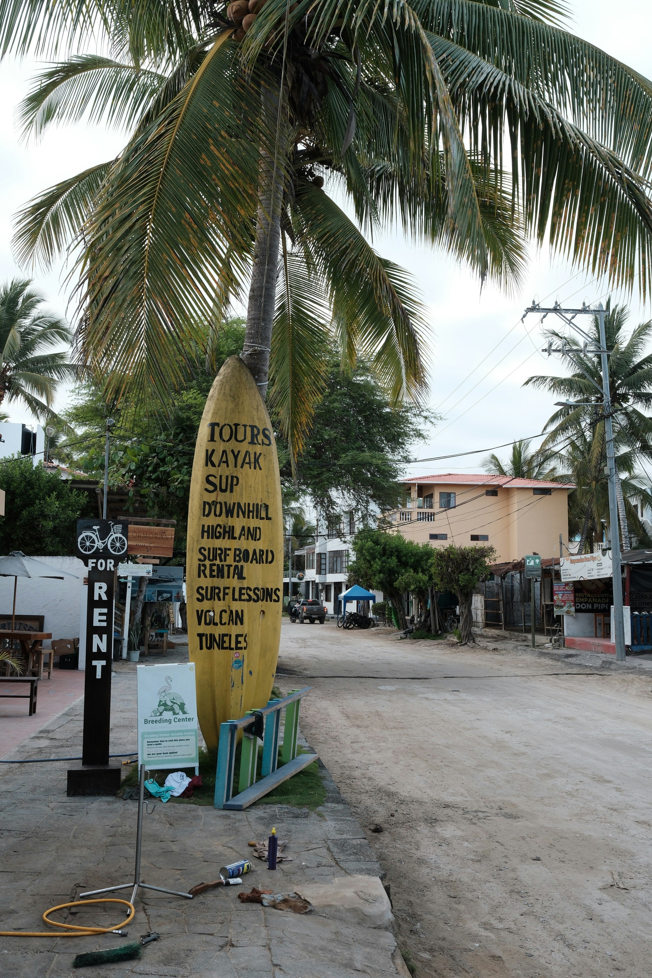 Surfboard Signpost by the Coconut Street