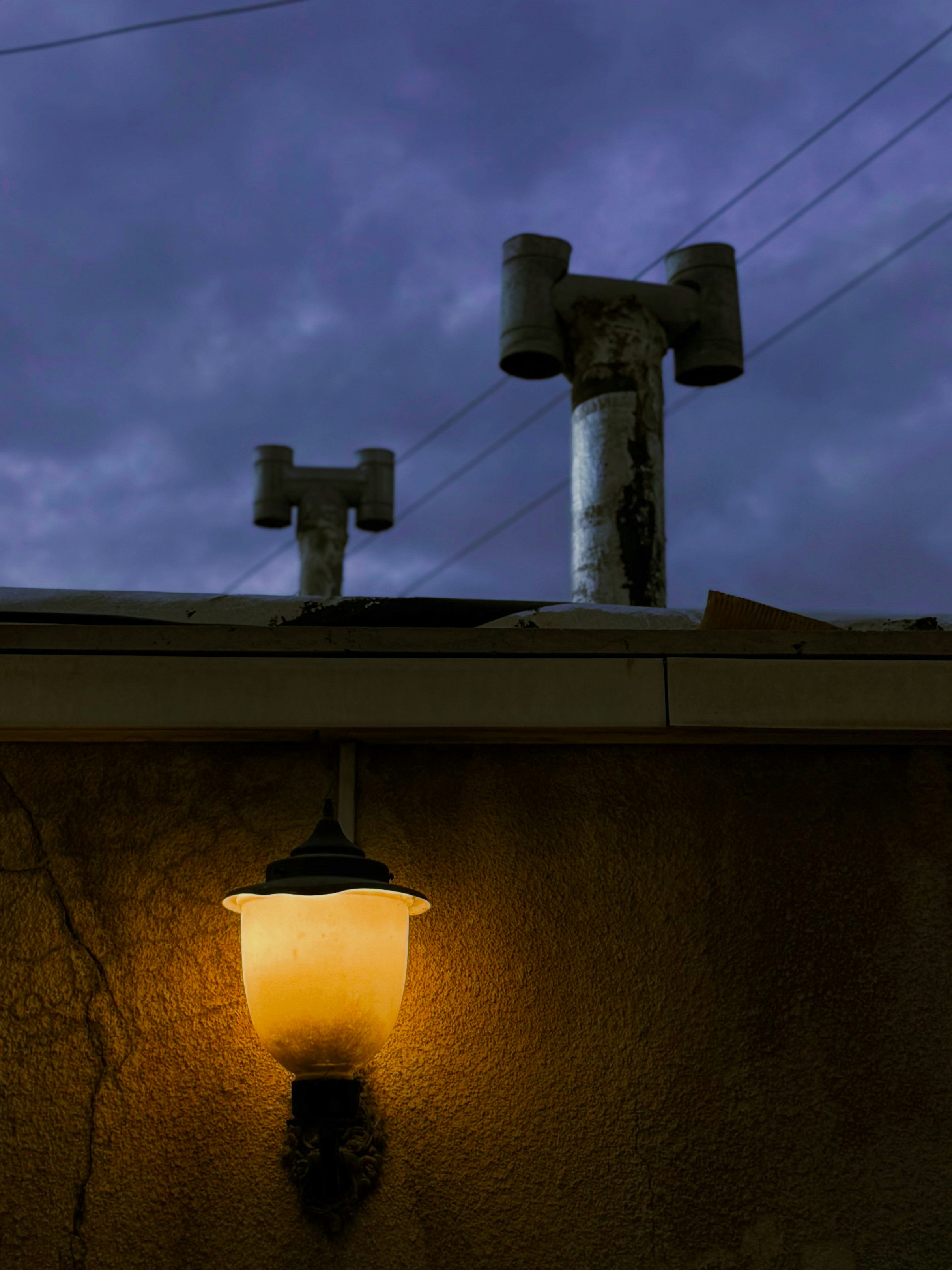 Golden Glow Against a Dusky Rooftop