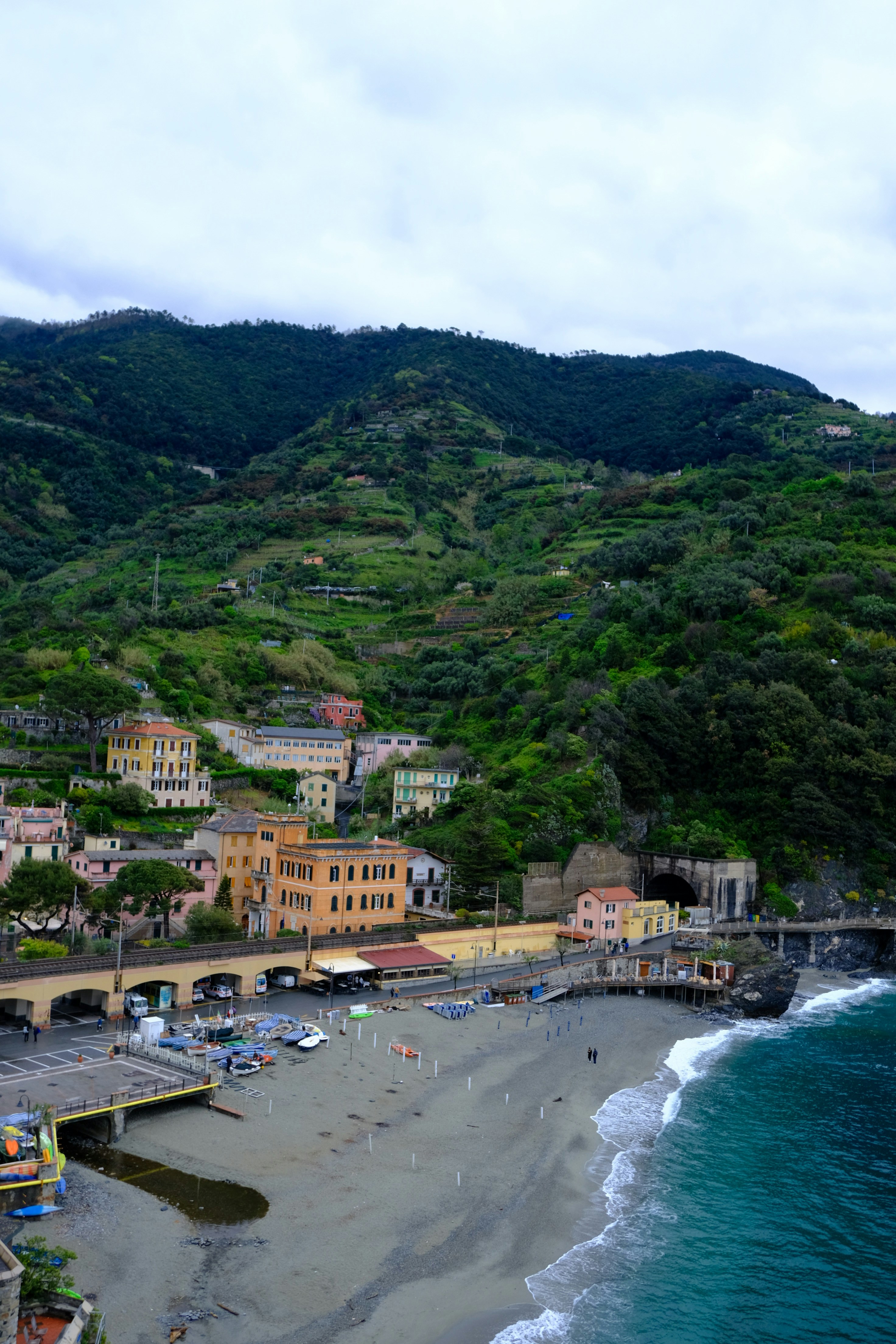 Harbor Village Nestled Between Verdant Hills and Sea