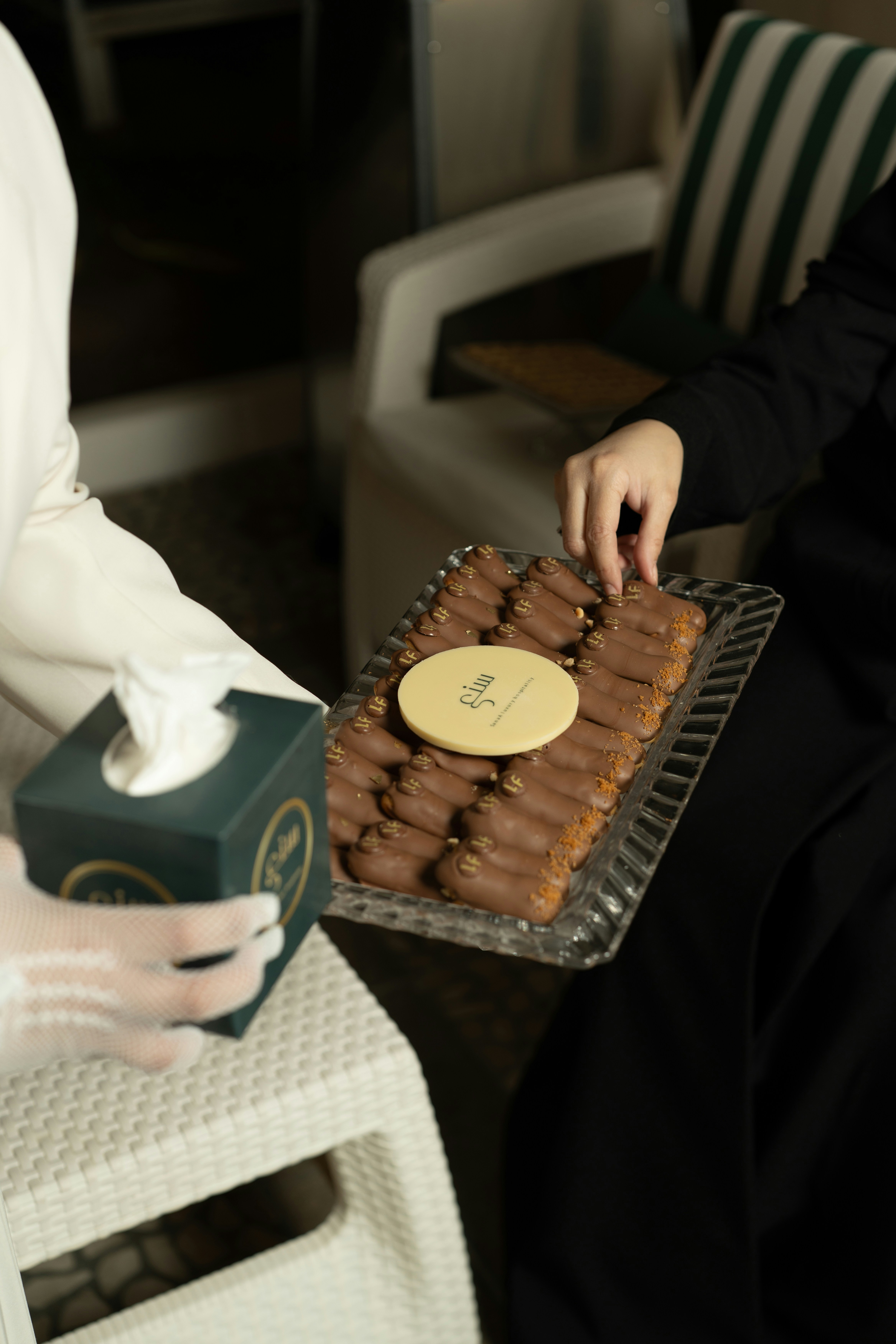 Midnight Treats: Chocolate Pastry Tray Shared on a Quiet Balcony Moment