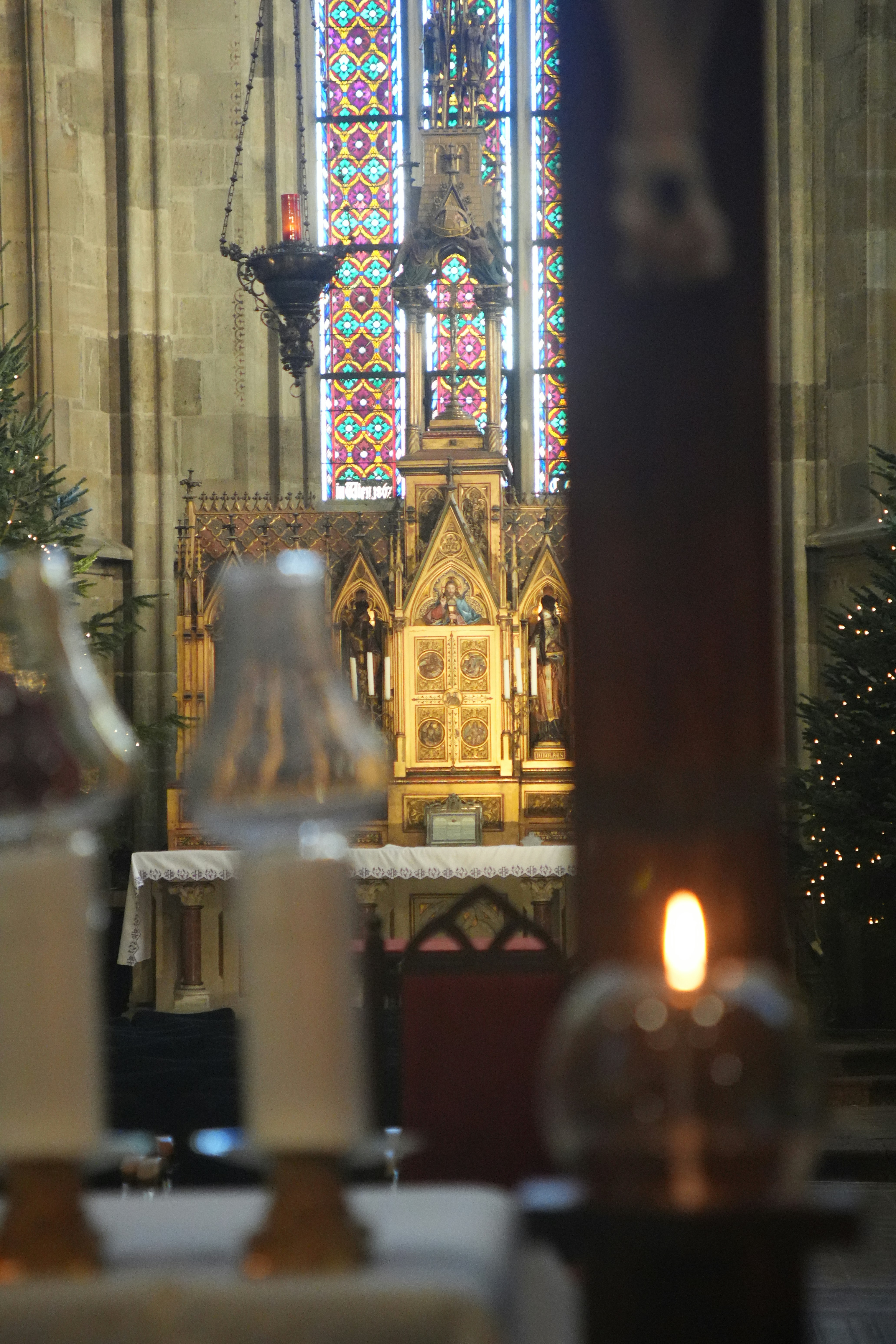 Stained Light Over the High Altar: A Quiet Cathedral Moment