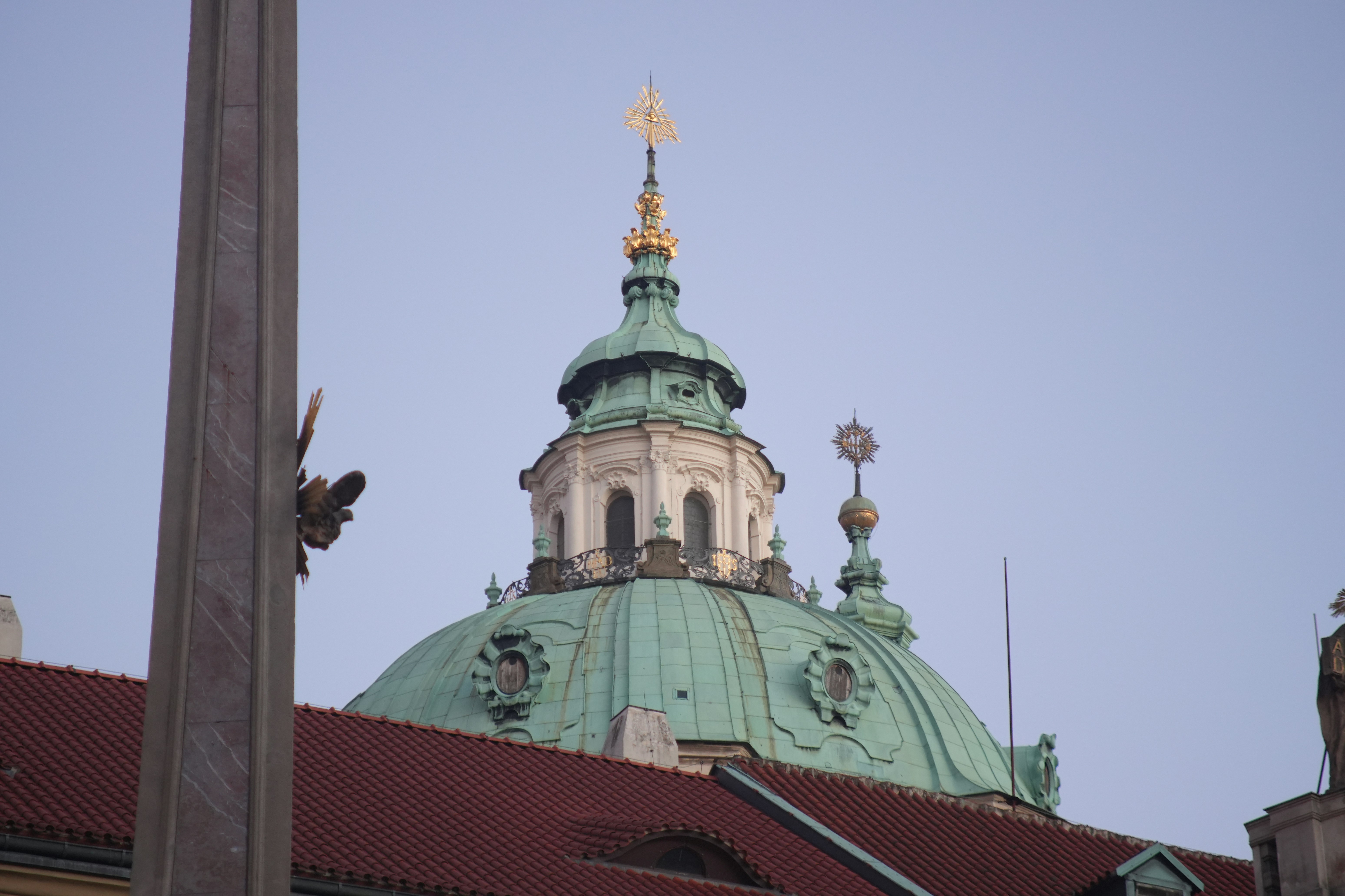 Verdigris Dome Beneath a Clear Sky