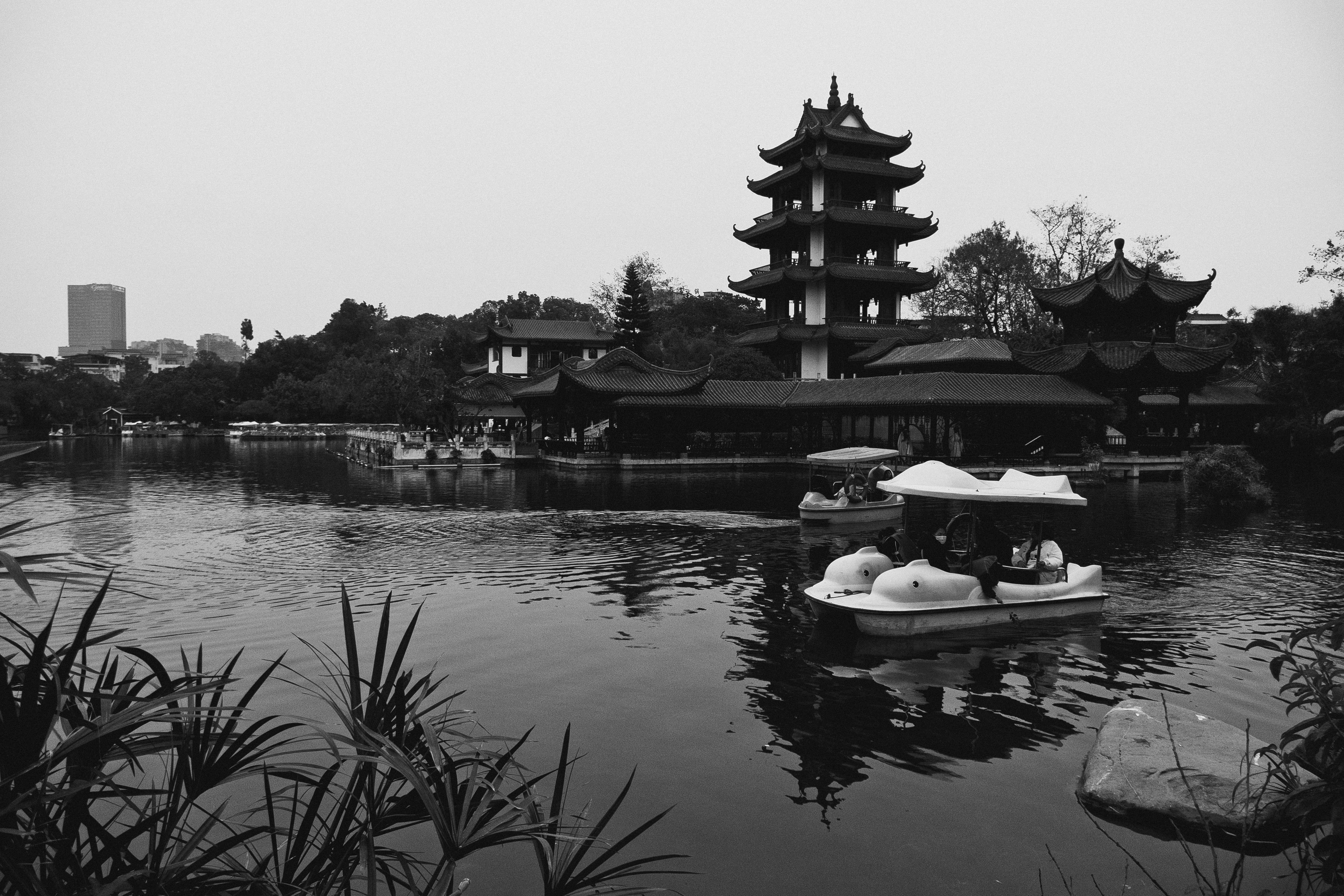 Pagoda at the Water’s Edge: Riverside Lanterns in Quiet Motion