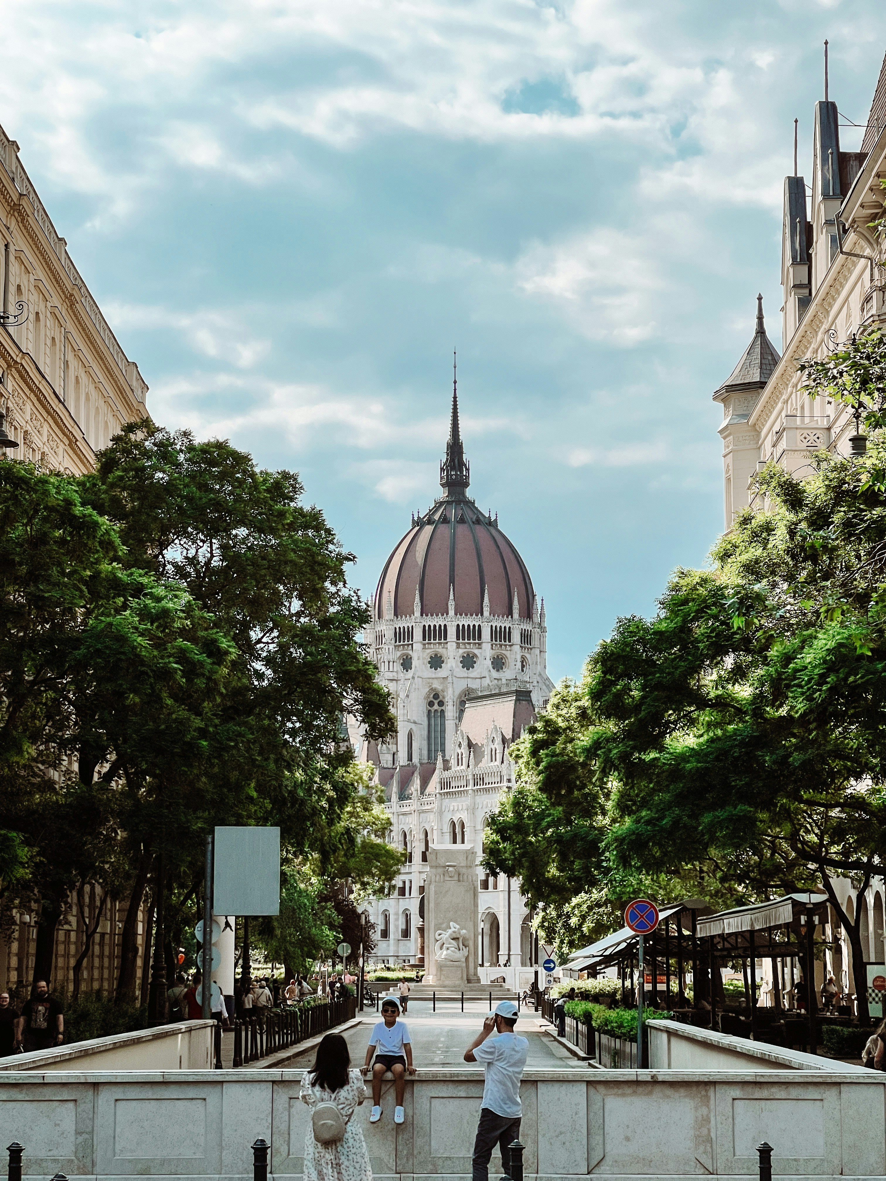 Cathedral Obelisk: A Cheery City Street Framing the Dome