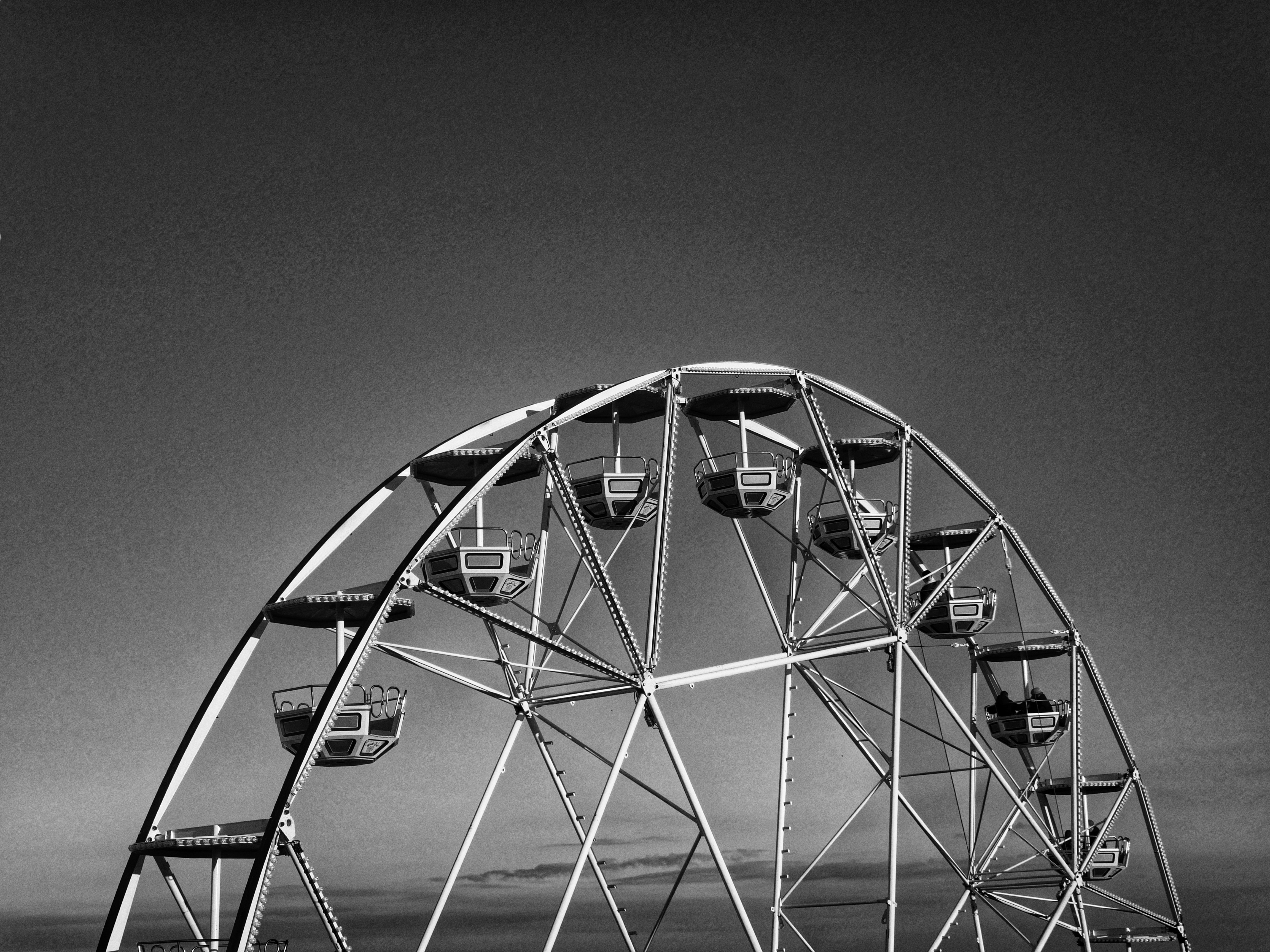 Monochrome Ferris Wheel at Dusk