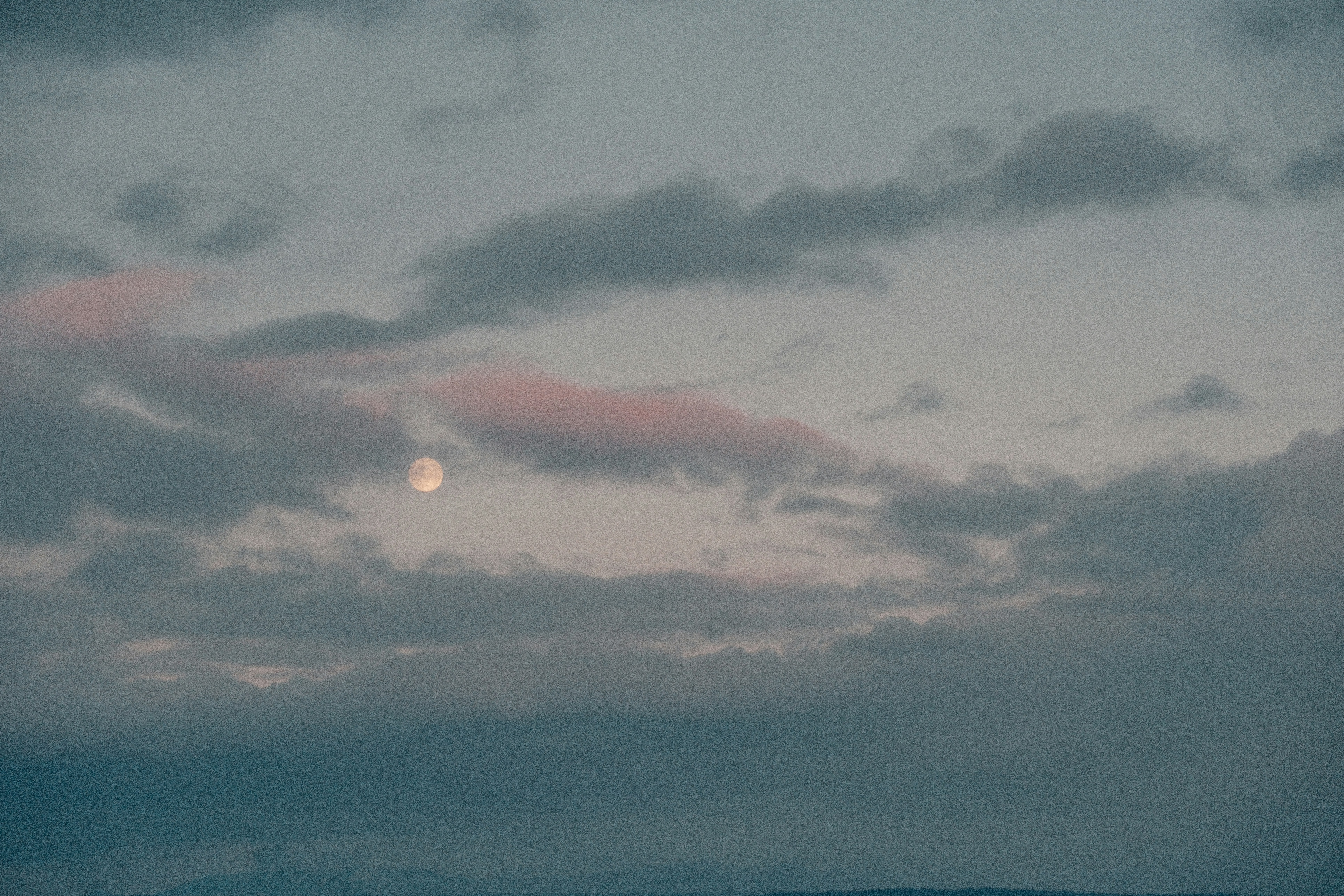 Moonrise over a Pale Horizon