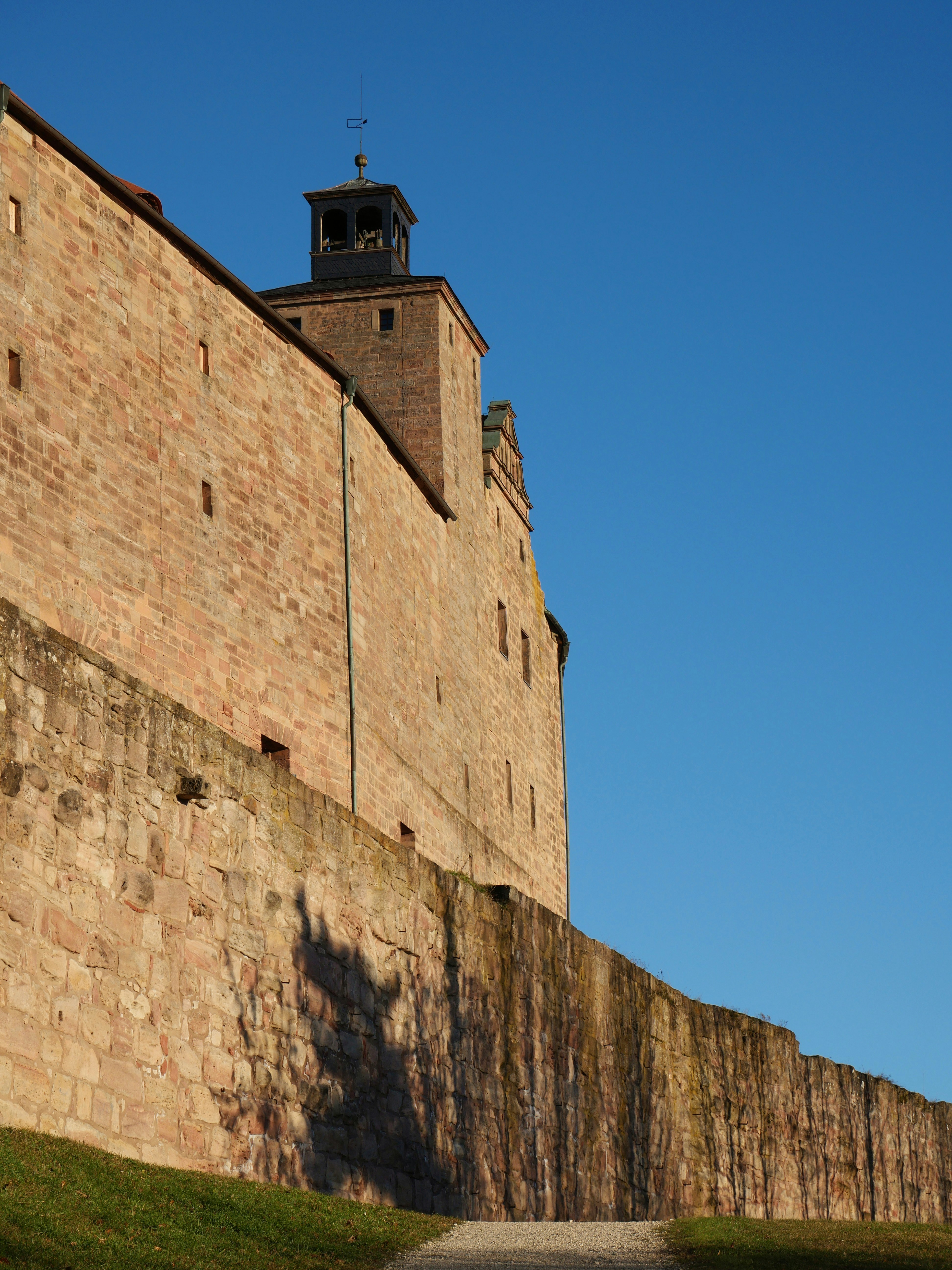 Stone Bastion Under a Clear Blue Sky