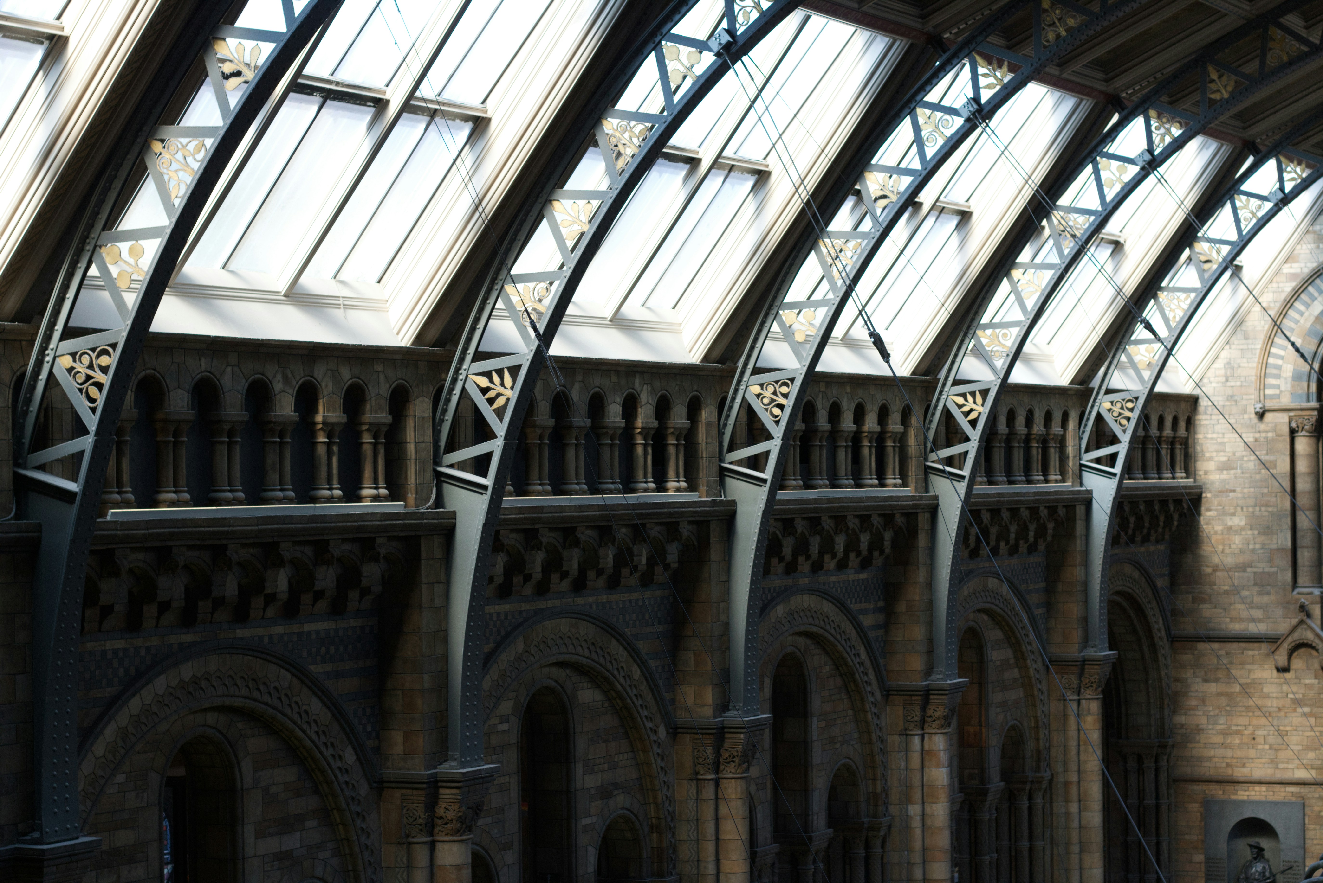 Arched Glass Roofs Over Vintage Brick Arcades