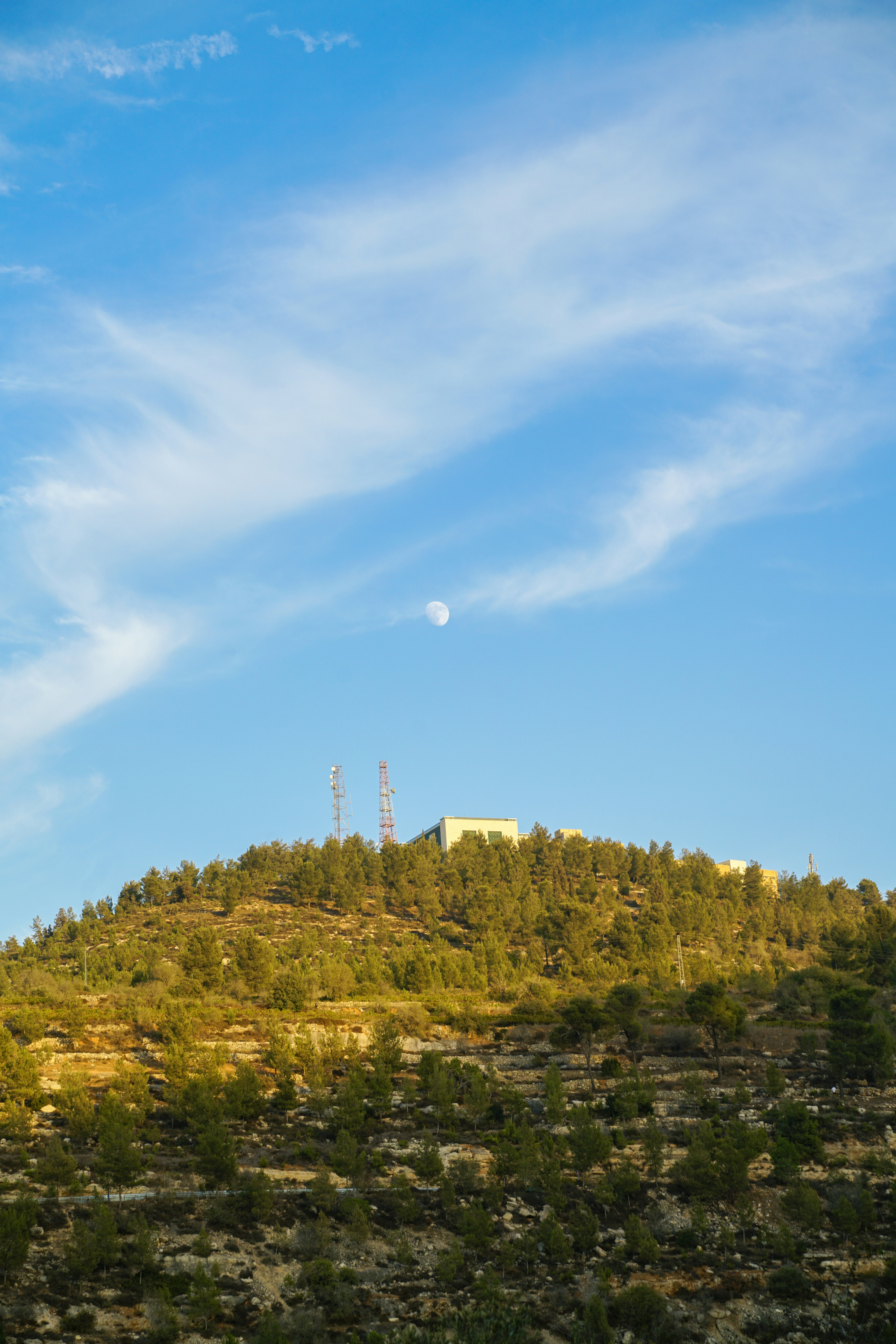 Moonlit Crest: A Hillside Amid The Sky