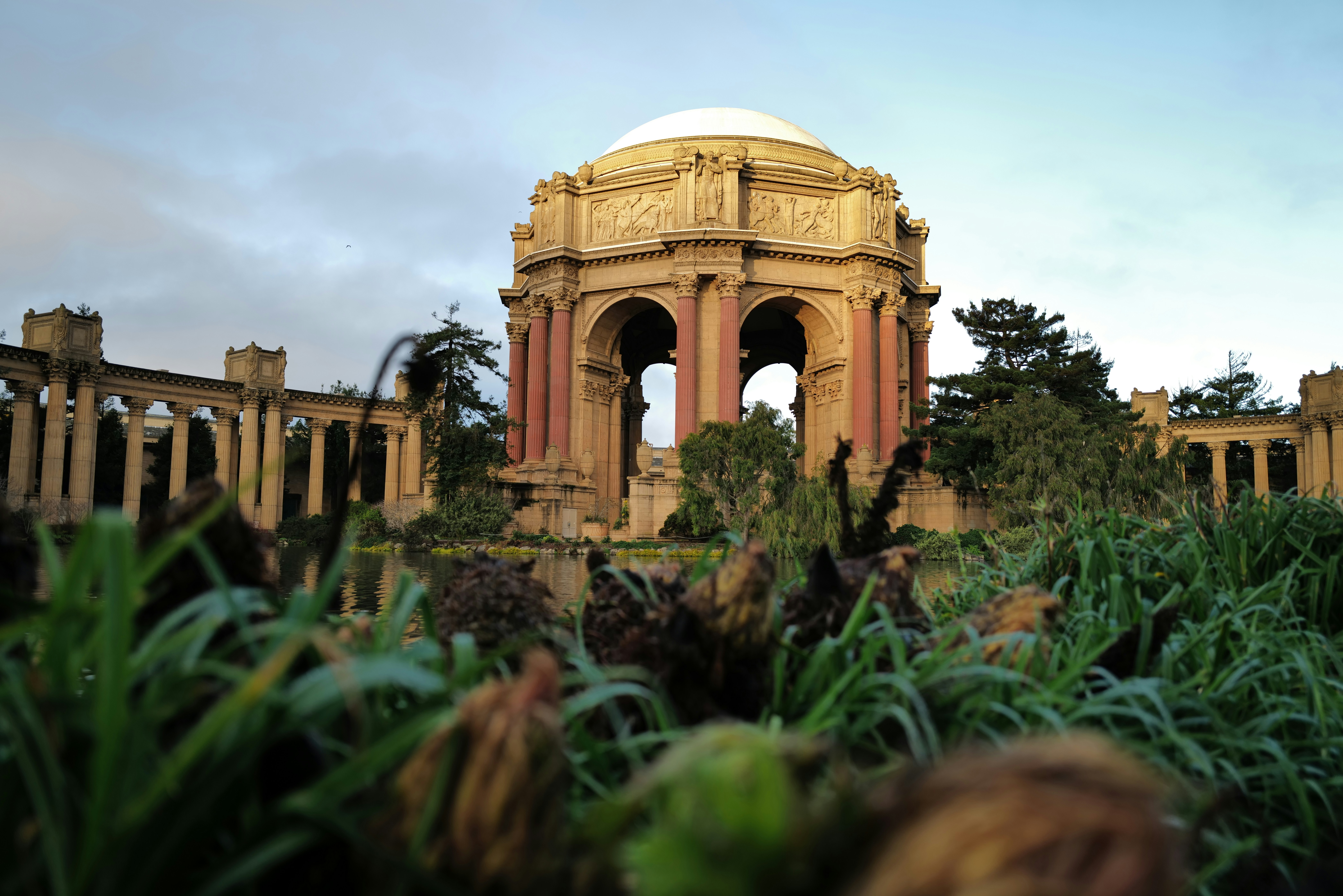 Ruins Above the Low-lying Foliage: Central Arch under a Blue Sky