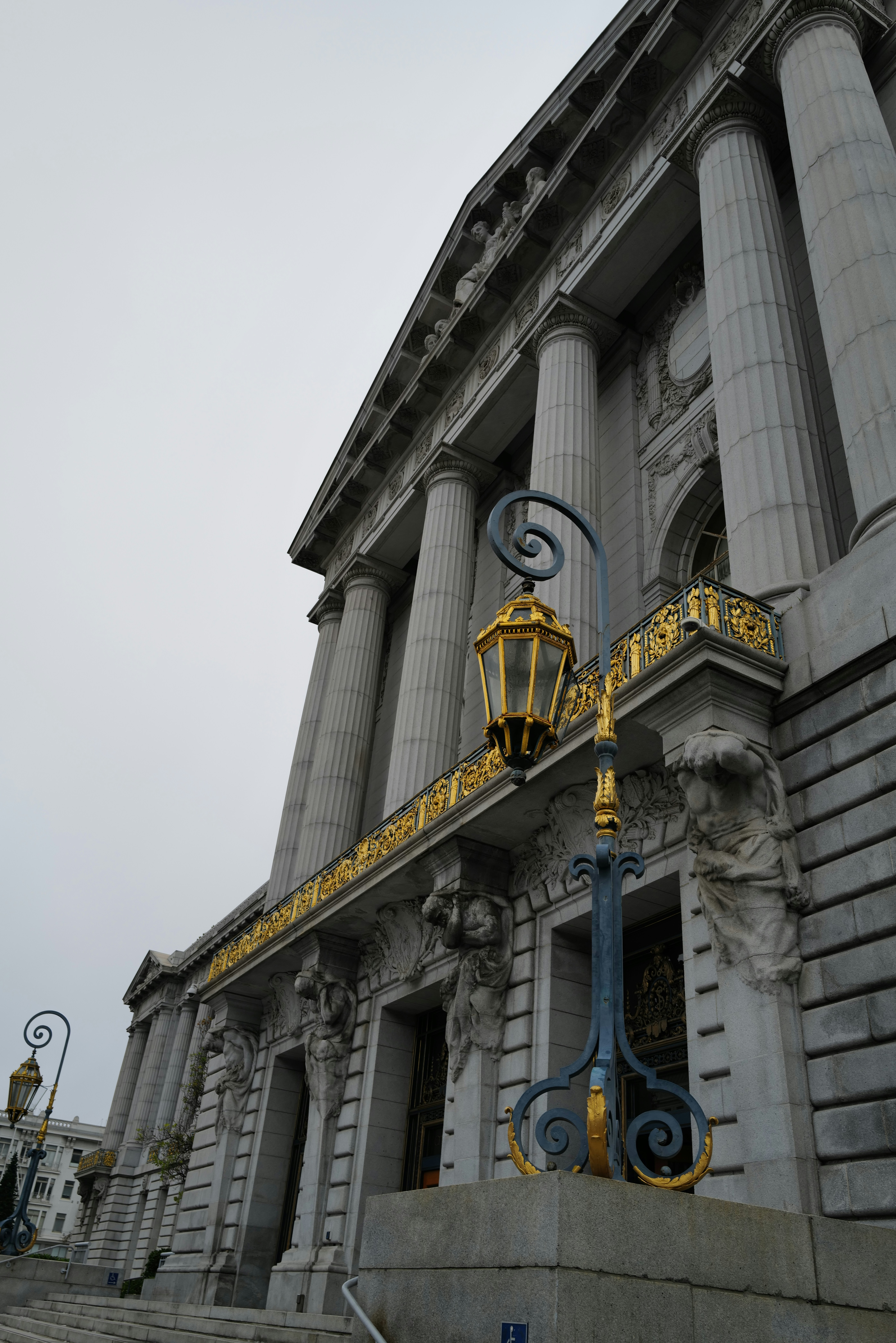 Golden Lantern Amid Crystalline Facade