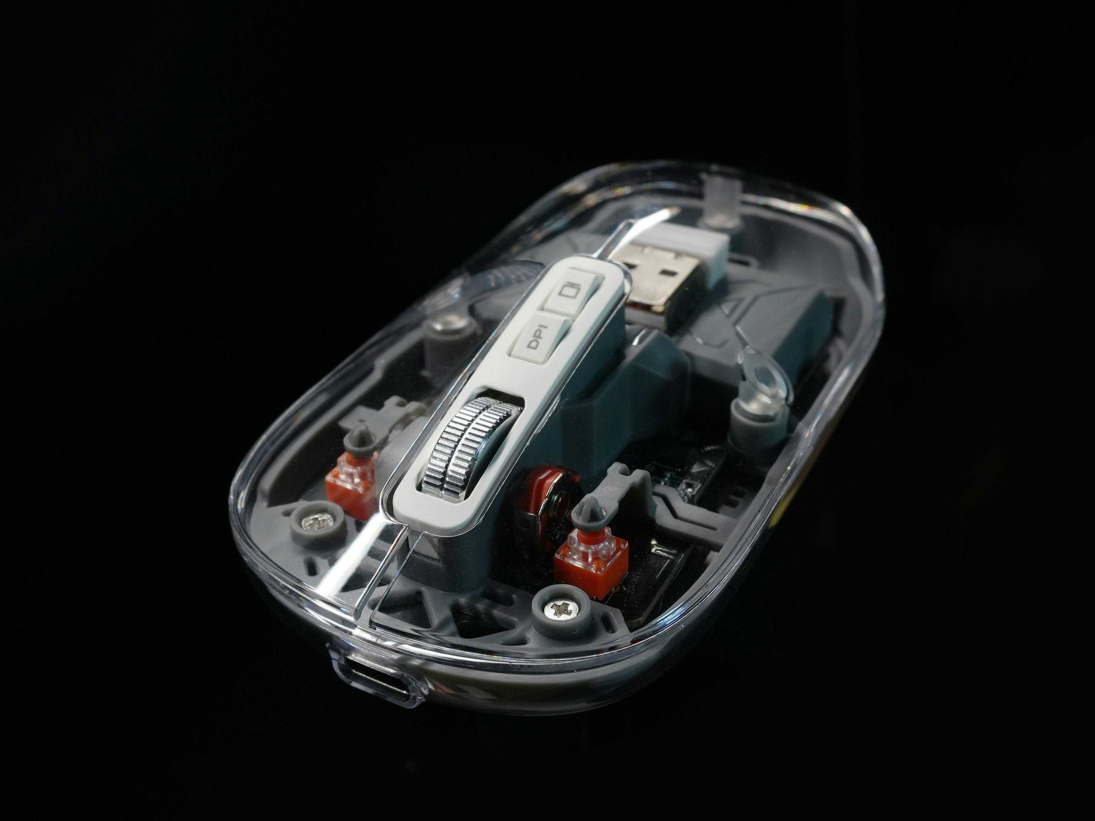 Transparent computer mouse showing internal components photo – Free ...
