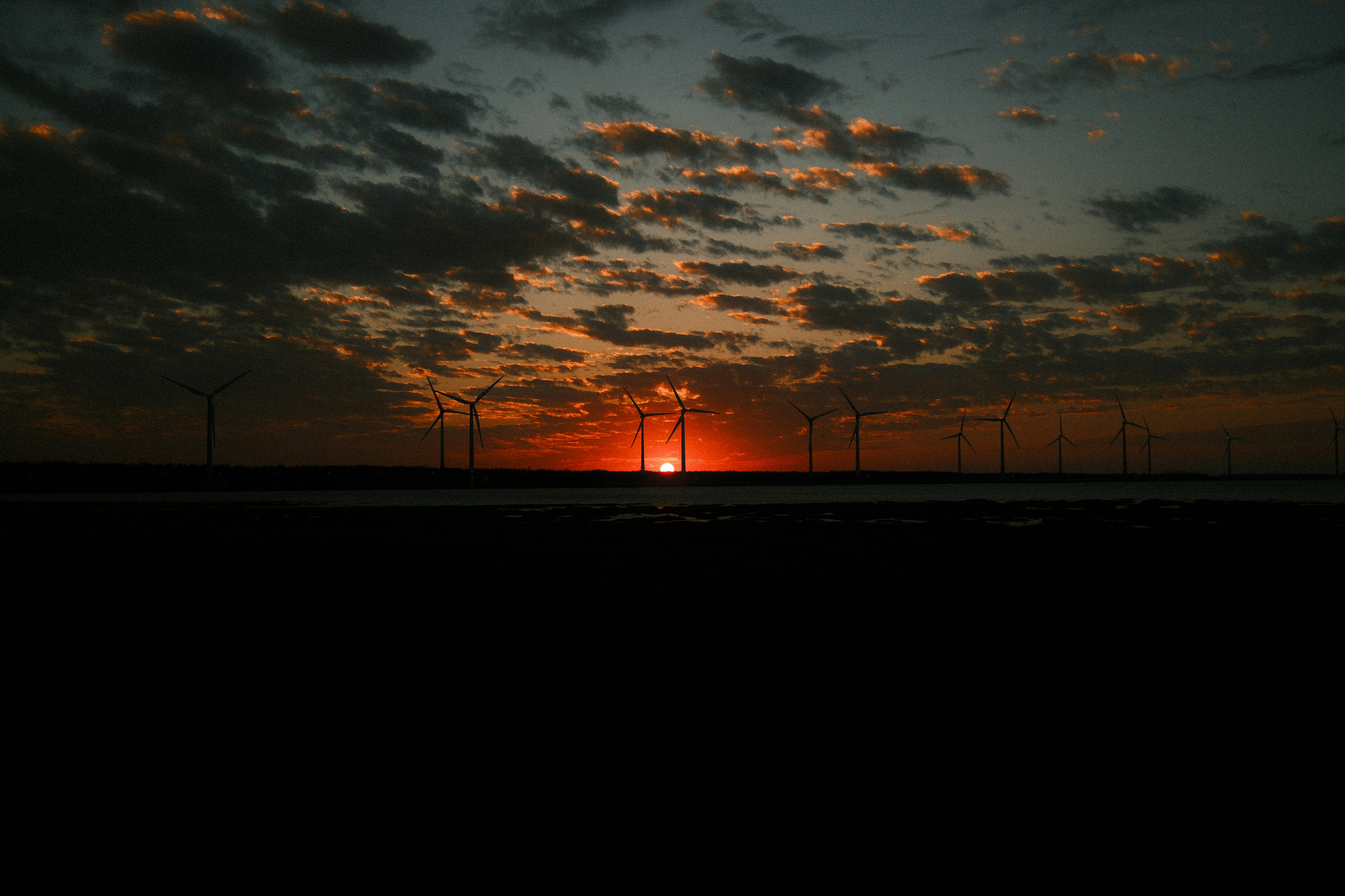 Sunset Turbines: A Low-Light Field of Wind