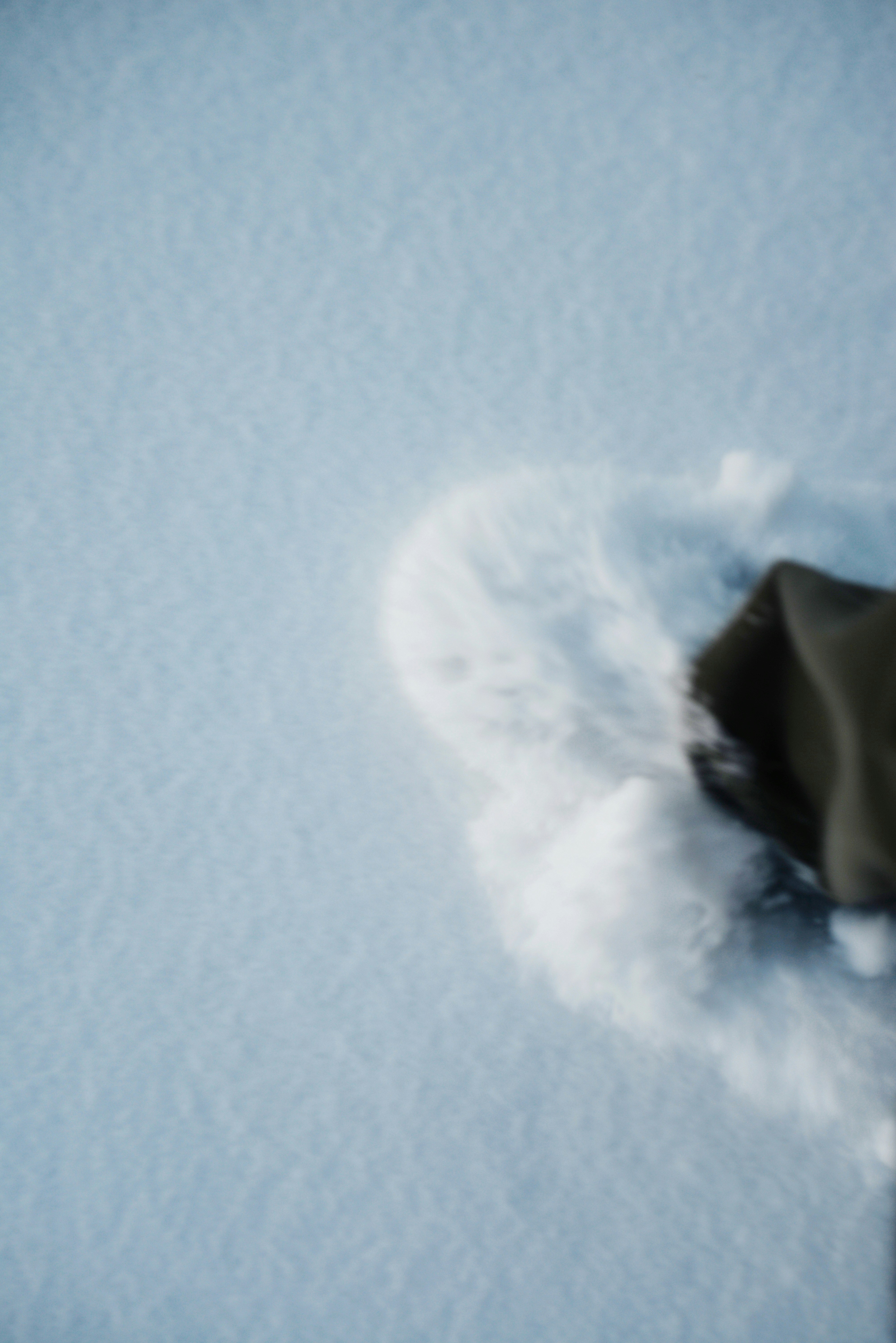 Snowbound Footprint: A Glimpse of Motion in a Powdery White World