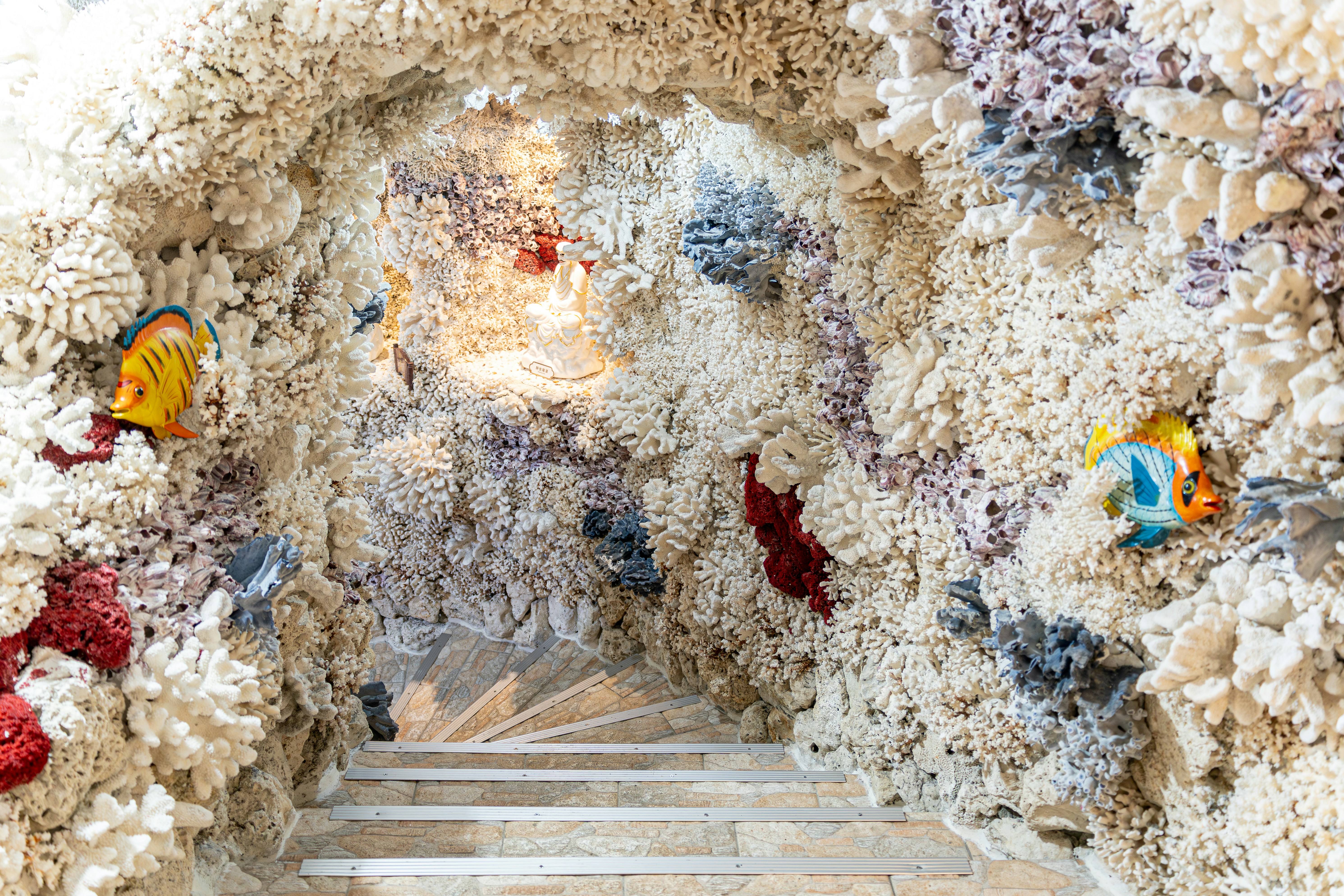 Underwater Coral Cathedral: Staircase Through a Sea of Coral