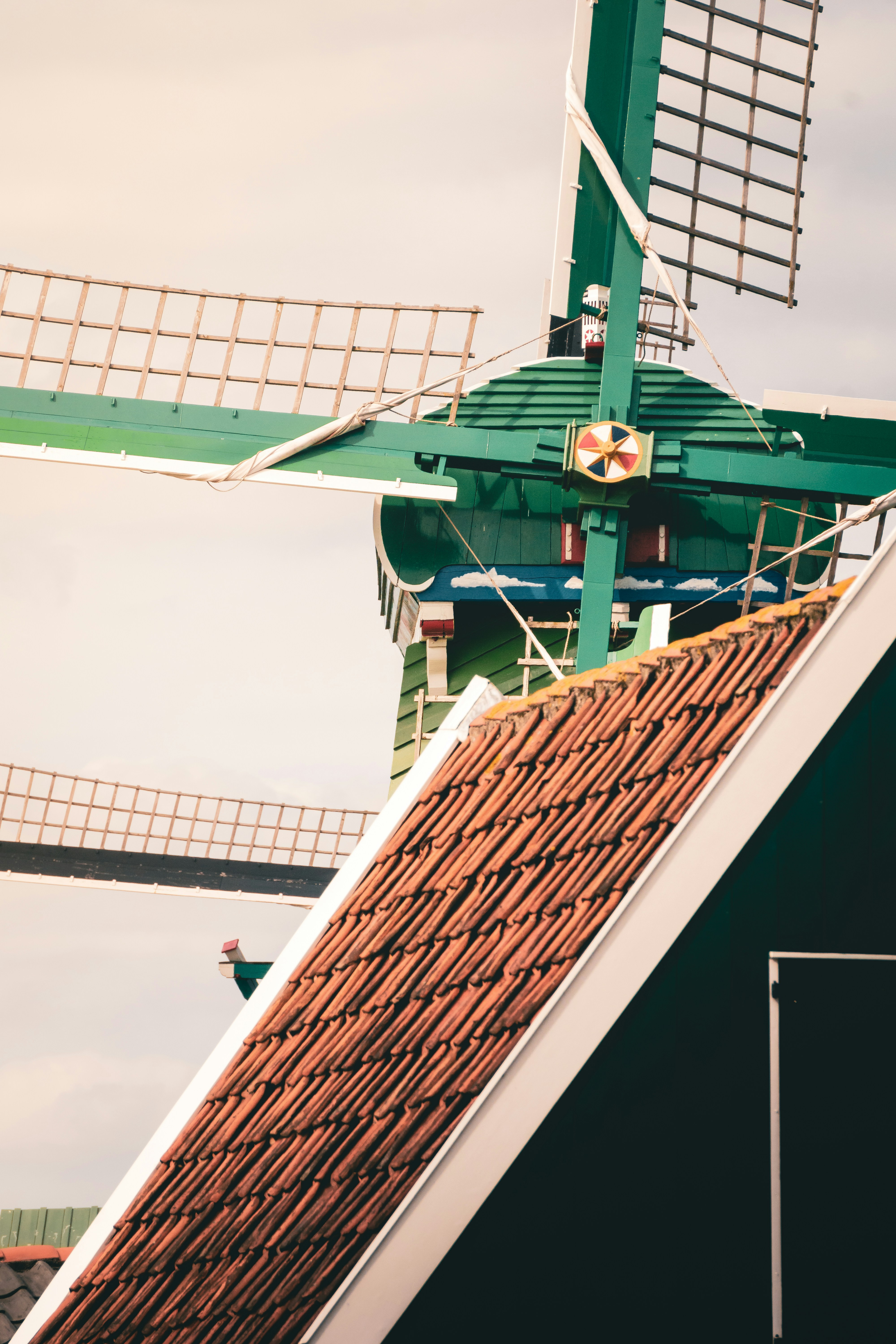 Windmill Watchtower: A Shingled Roof Meets Maritime Green machinery