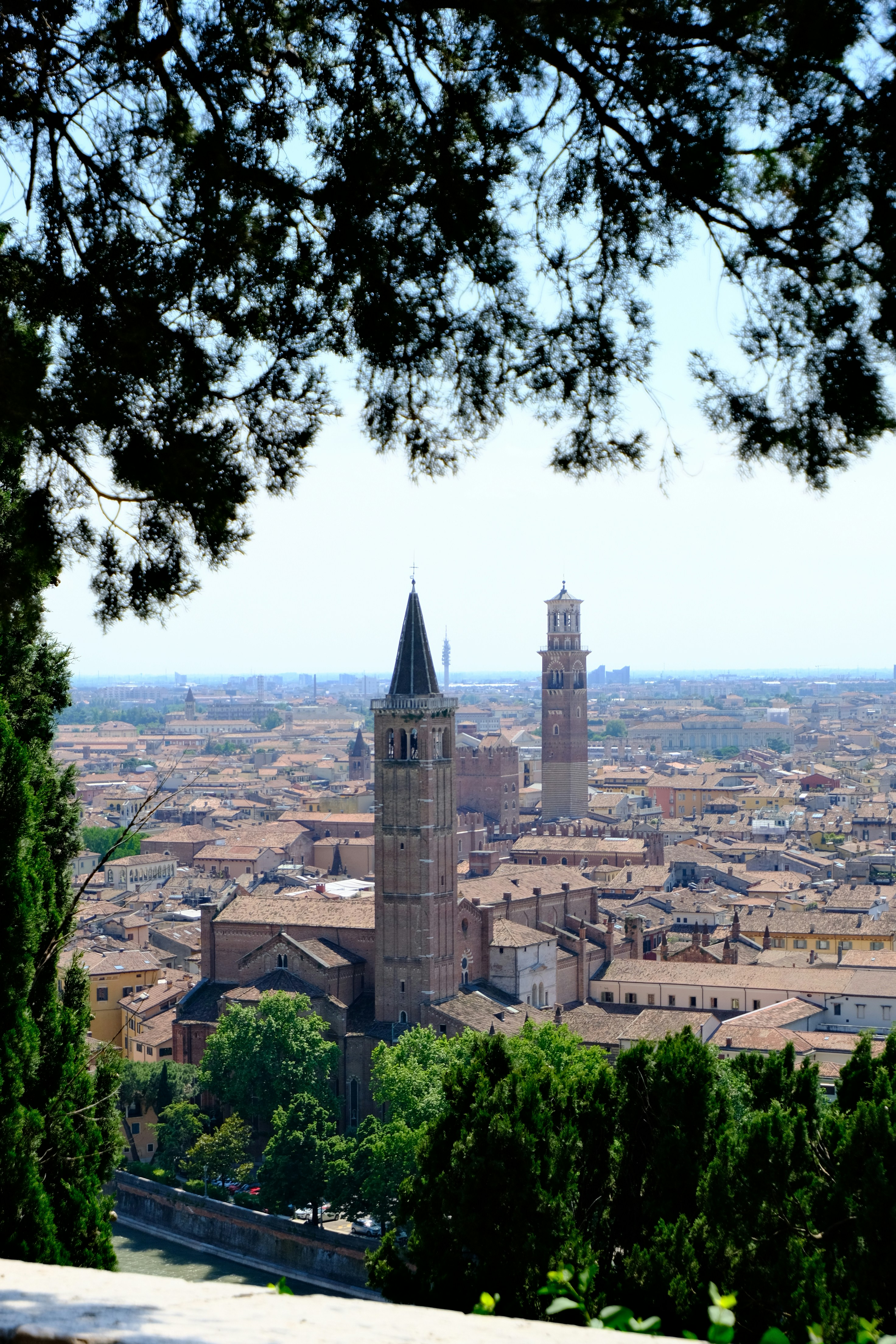 Timeless Campaniles Over a Sunlit Tuscan Rooftop