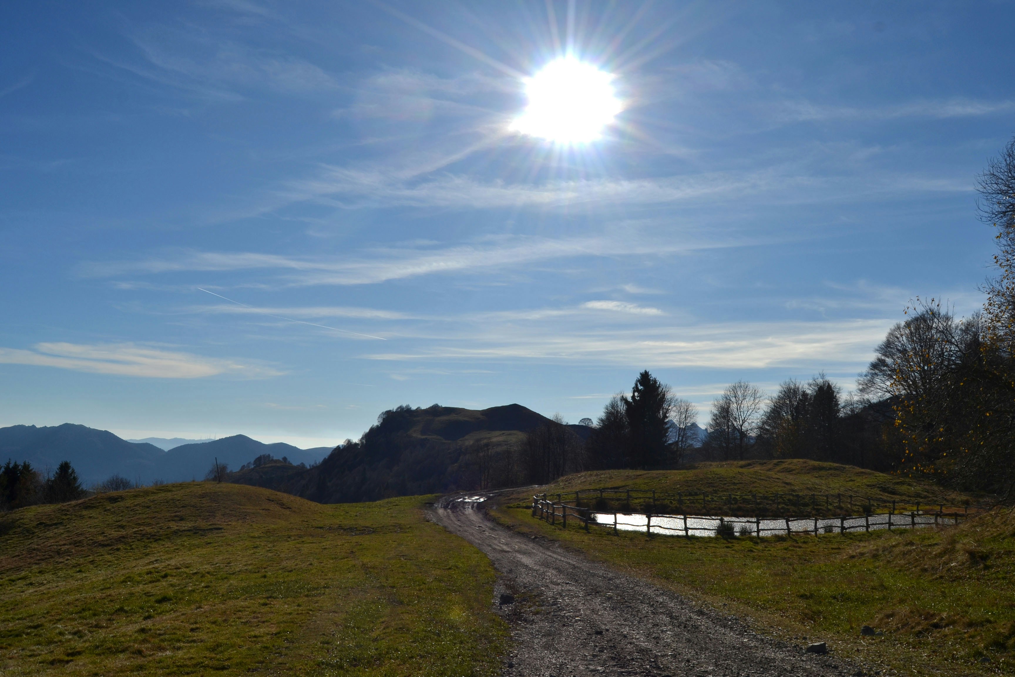 Sunny Trail Through Quiet Rolling Hills