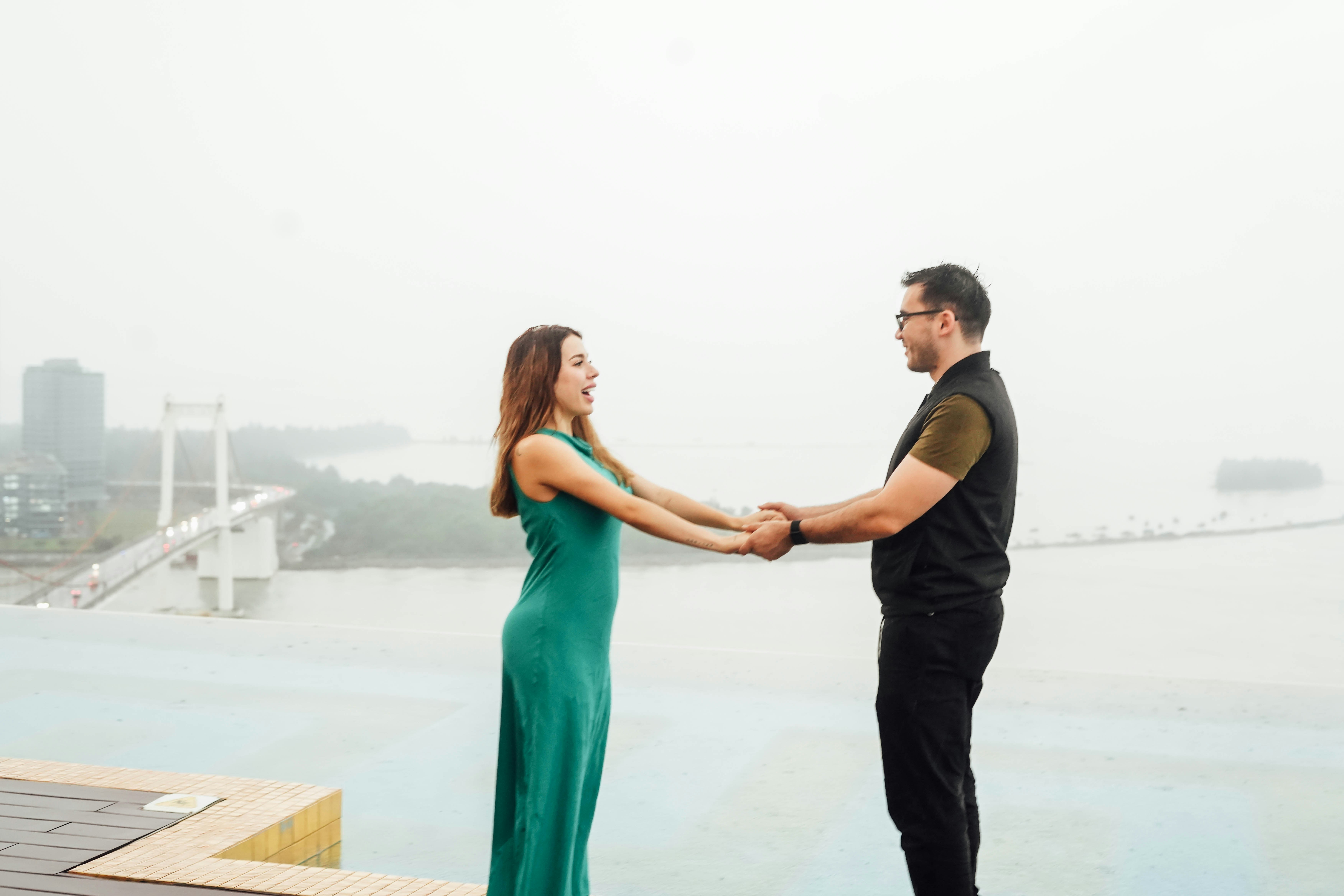 Holding On: A Quiet Exchange on the Waterfront