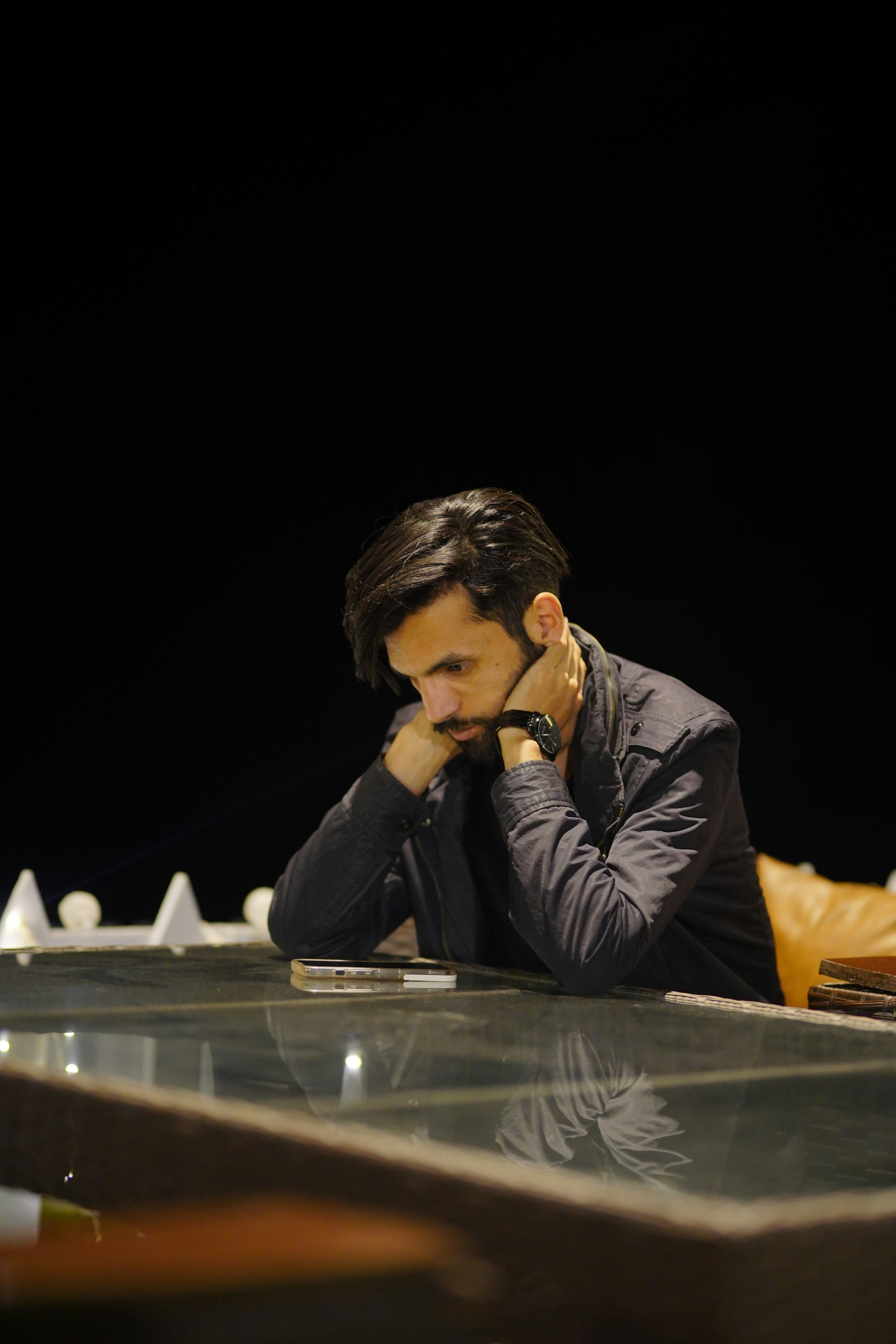 Midnight Reflections: A Quiet Moment Across the Bar