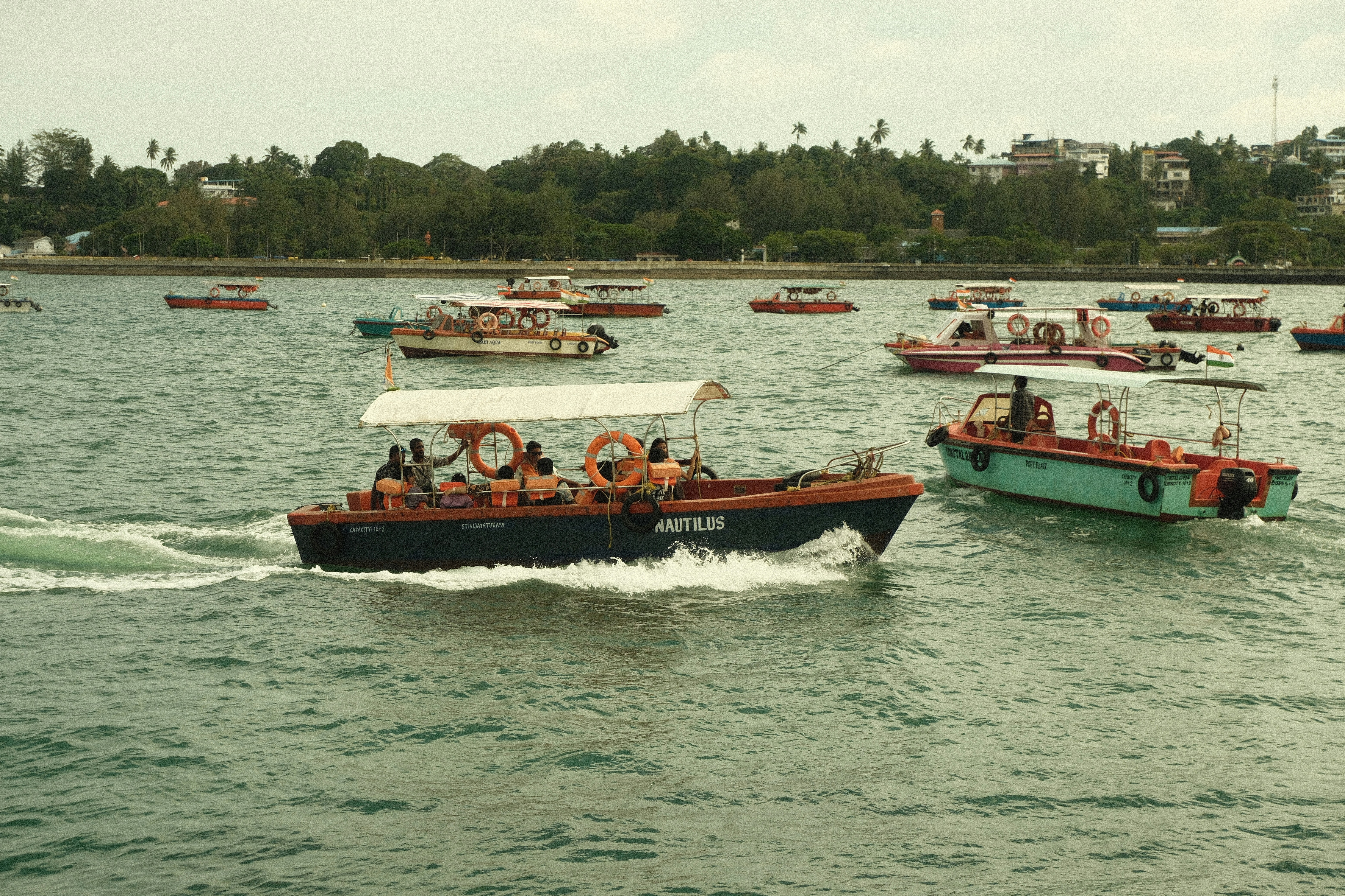Wake of the Harbor: A Fleet in Soft Wave Motion