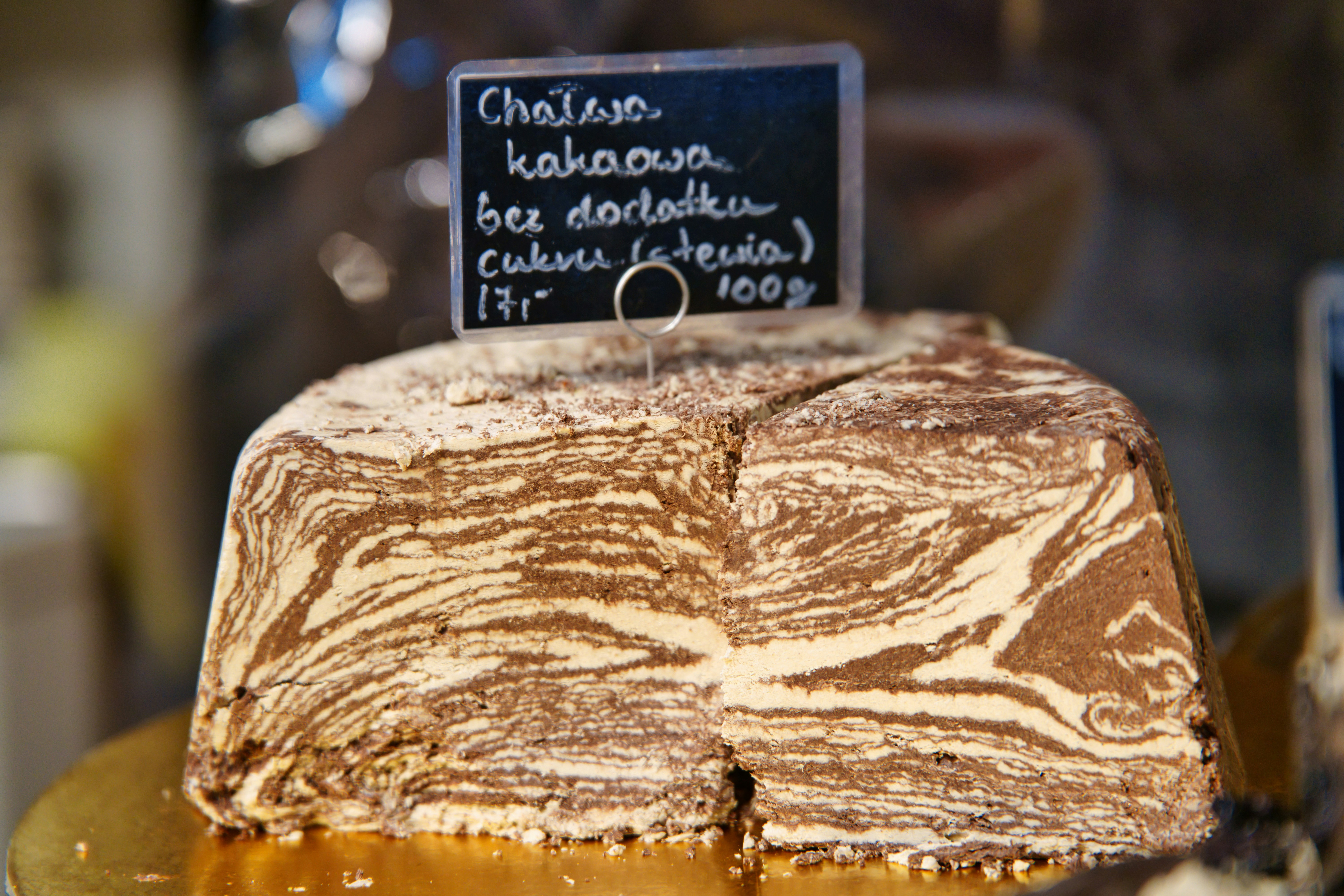 Marbled Topped Pastry Under Soft Market Glow