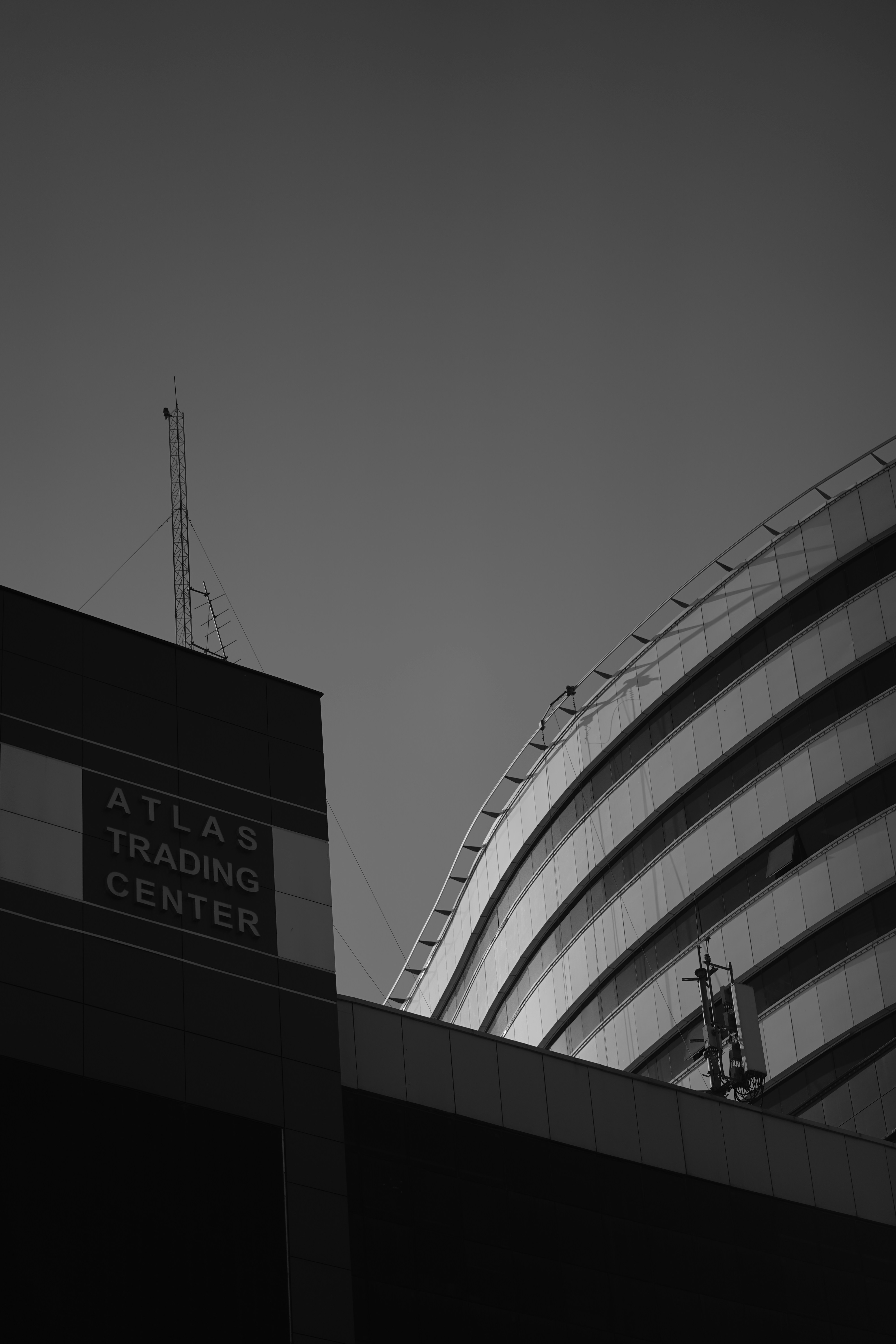 Urban Monochrome: The Atlas Trading Center Silhouette