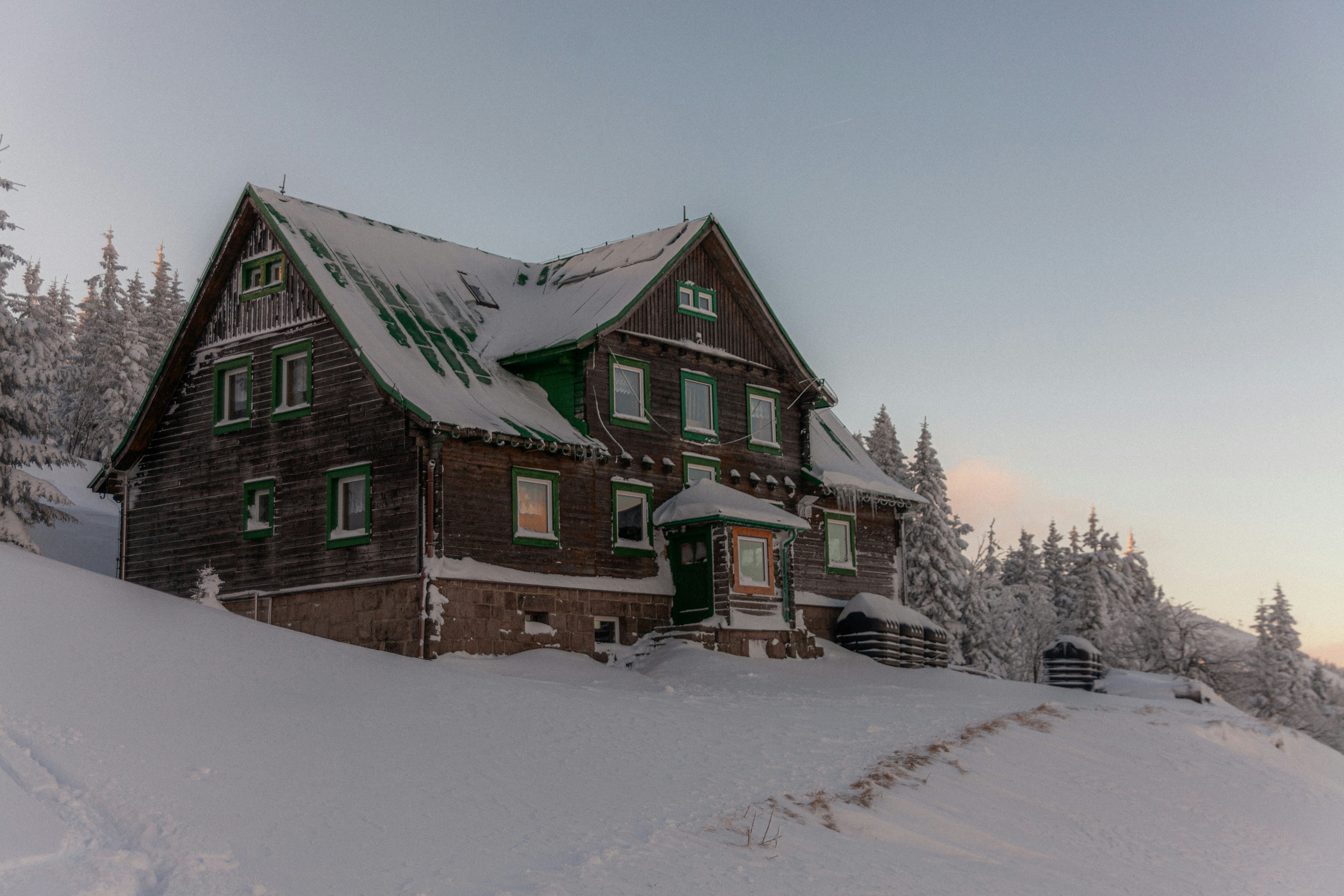 Snowbound Chalet in Converging Light