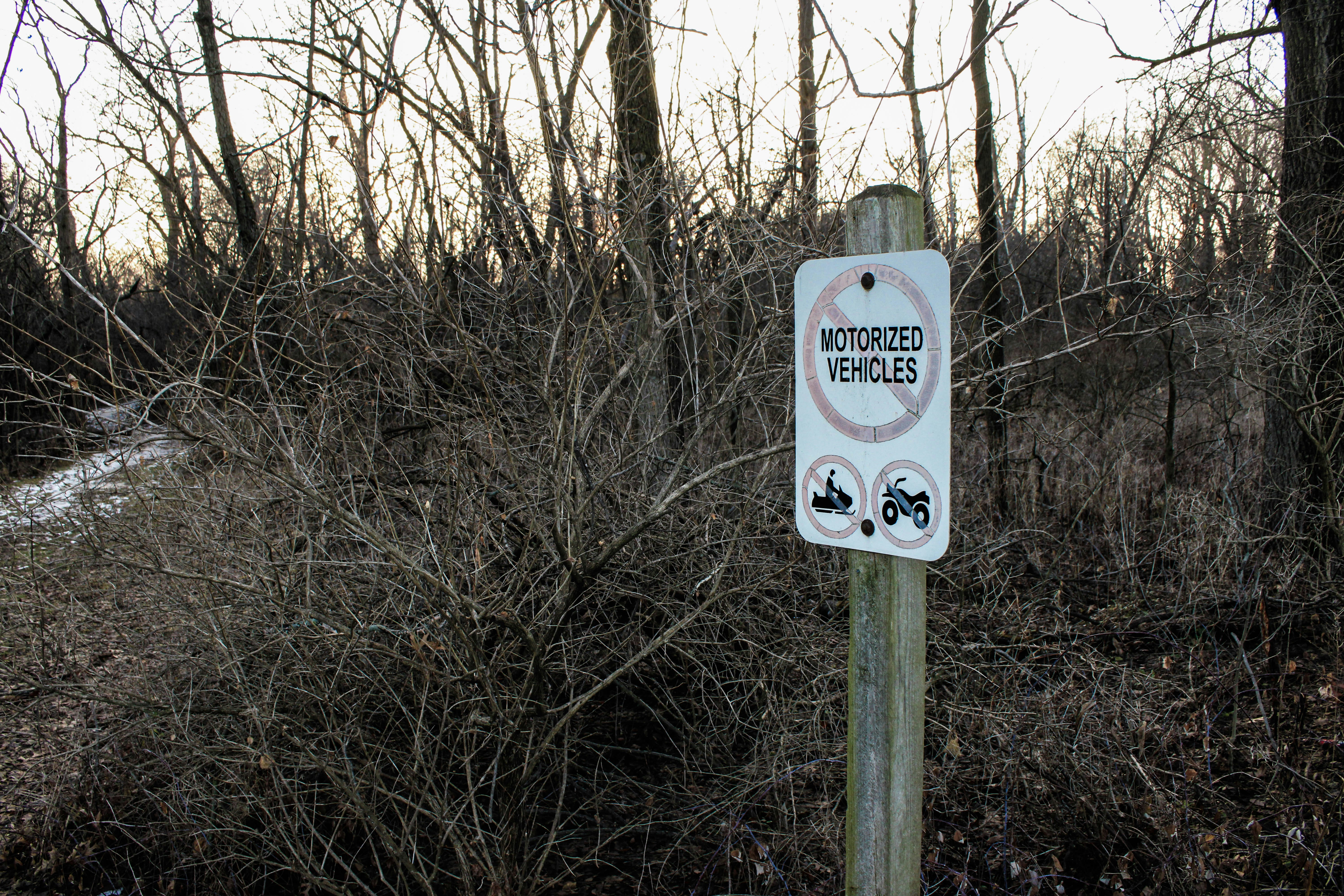 No motorized vehicles sign