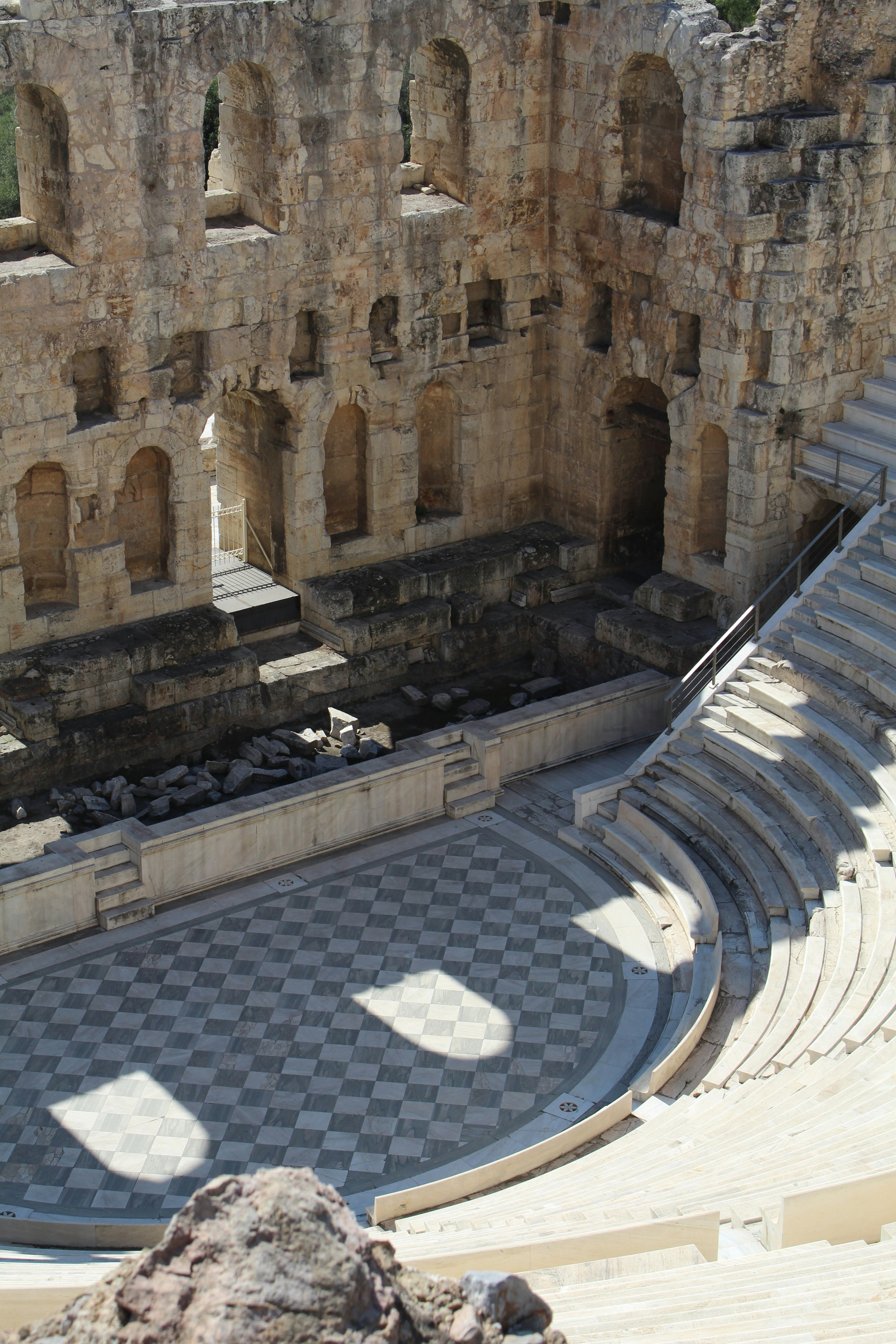 Ancient stone amphitheater with tiered seating and stage. photo – Free ...