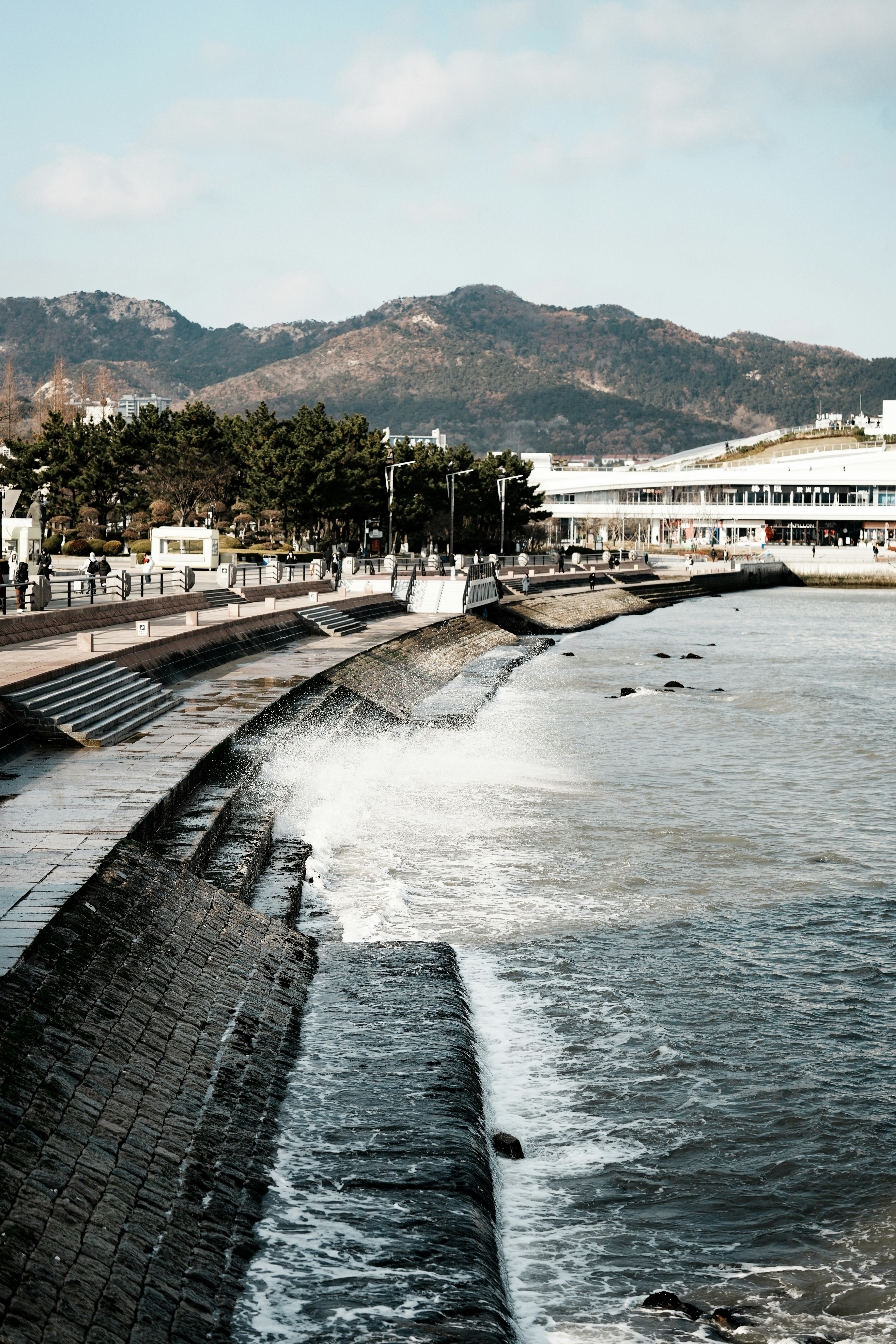 Seaside Promenade Framing the Wave-Trimmed quay
