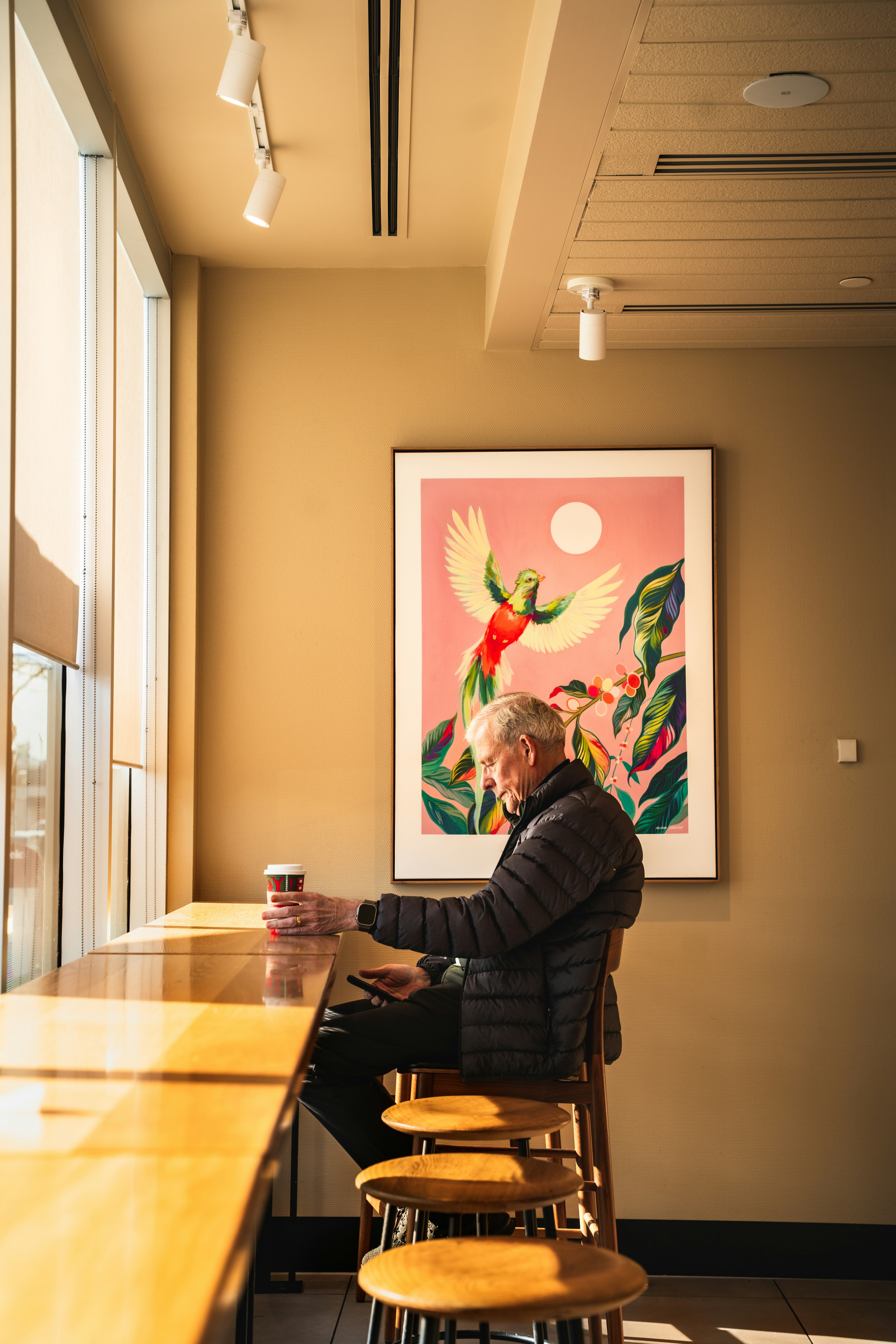 Quiet Moment at the Sunlit Café