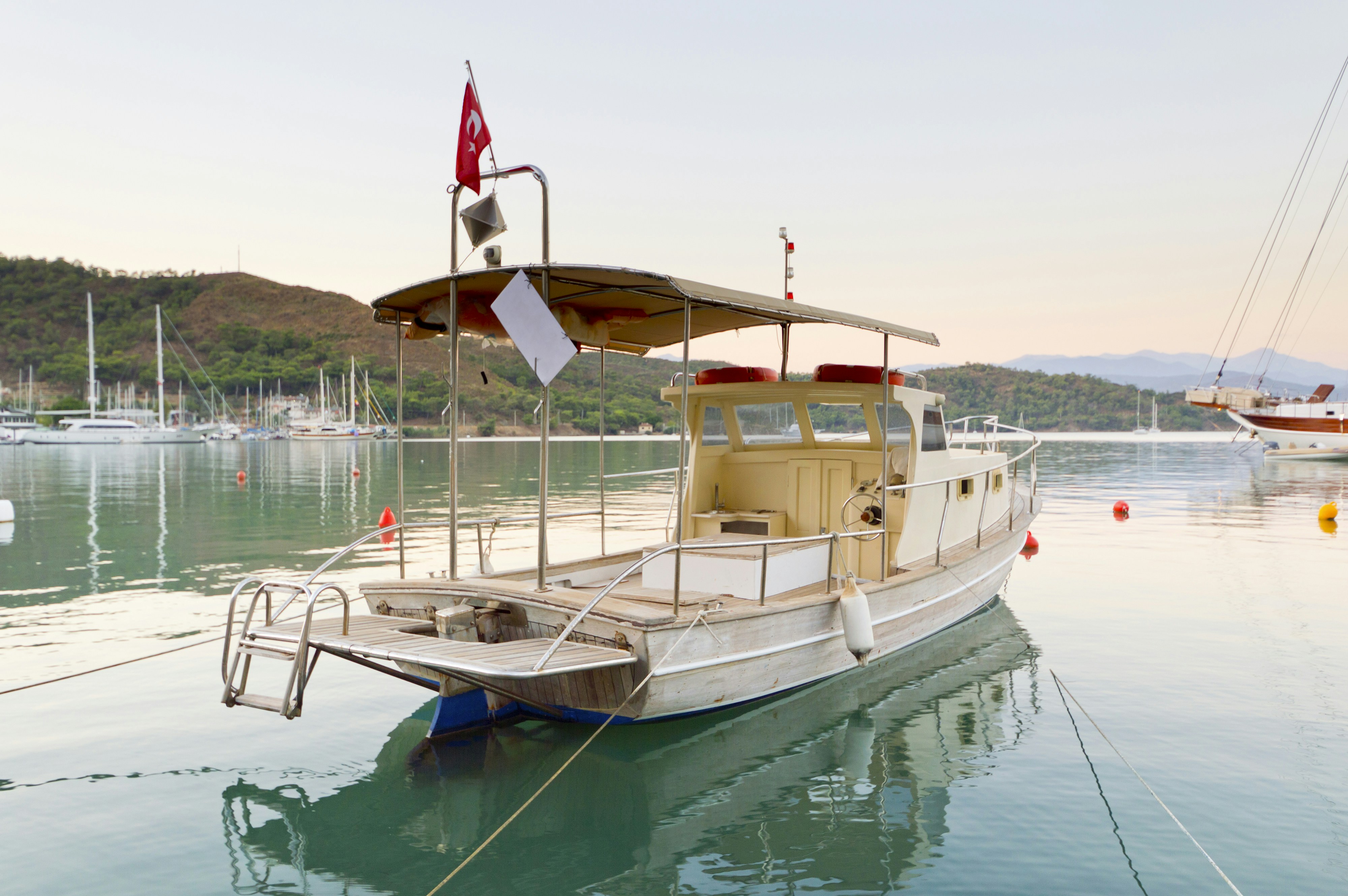Harbor Vessel Quietly Anchored at Dusk